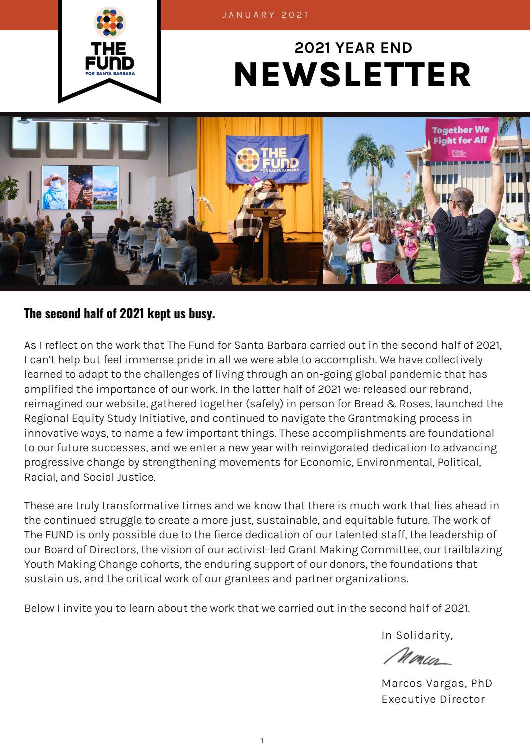 2021 Year End Newsletter - The FUND by FFSB805 - Issuu
