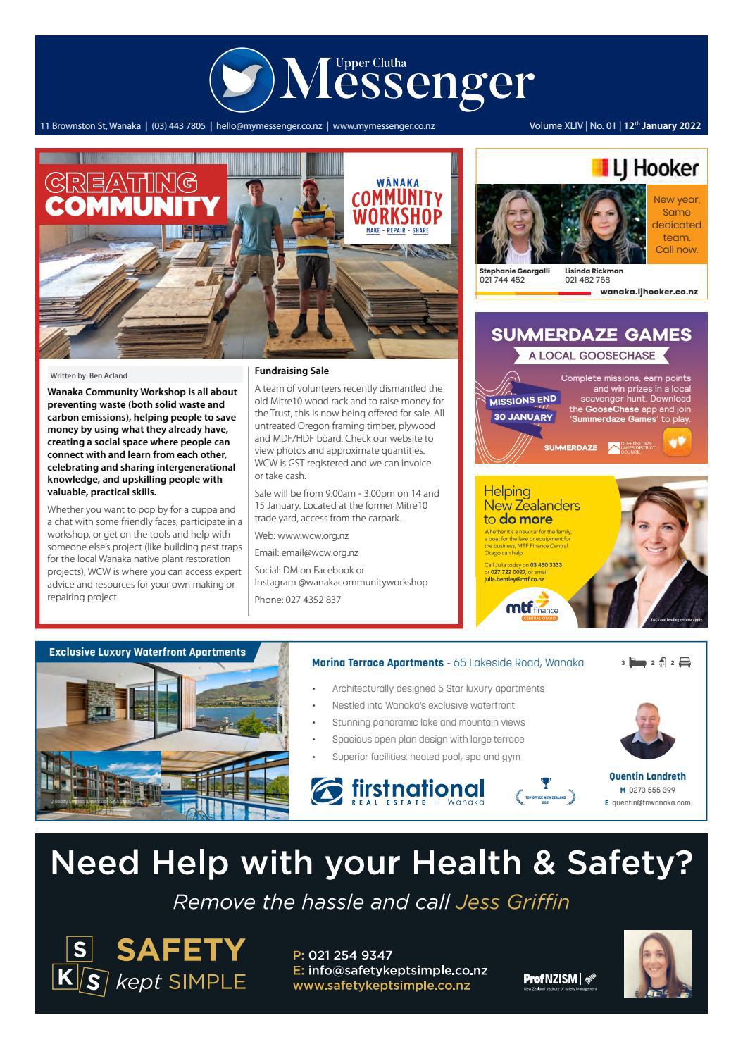 Upper Clutha Messenger 12 January 2022 by Upper Clutha Messenger - Issuu