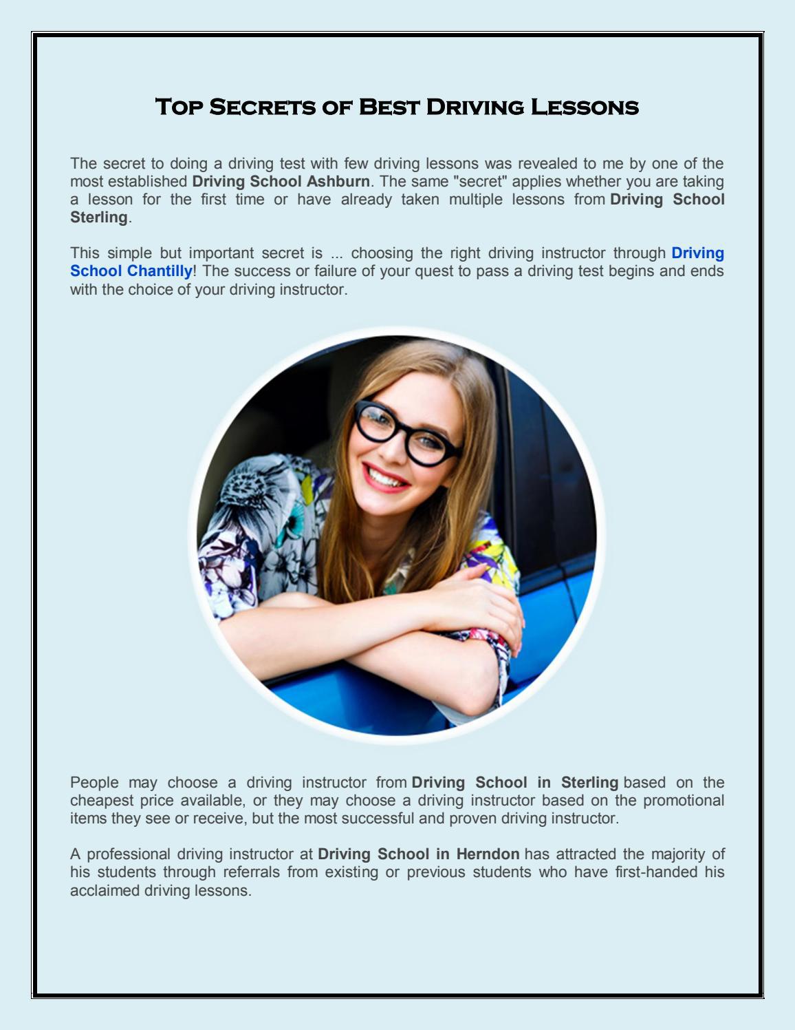 Top Secrets of Best Driving Lessons by drivingschoolvausa - Issuu