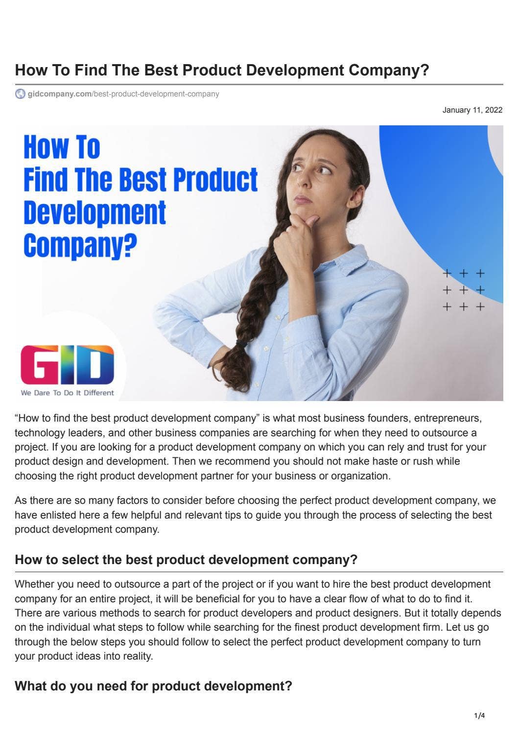How To Find The Best Product Development Company? by GID Company - Issuu