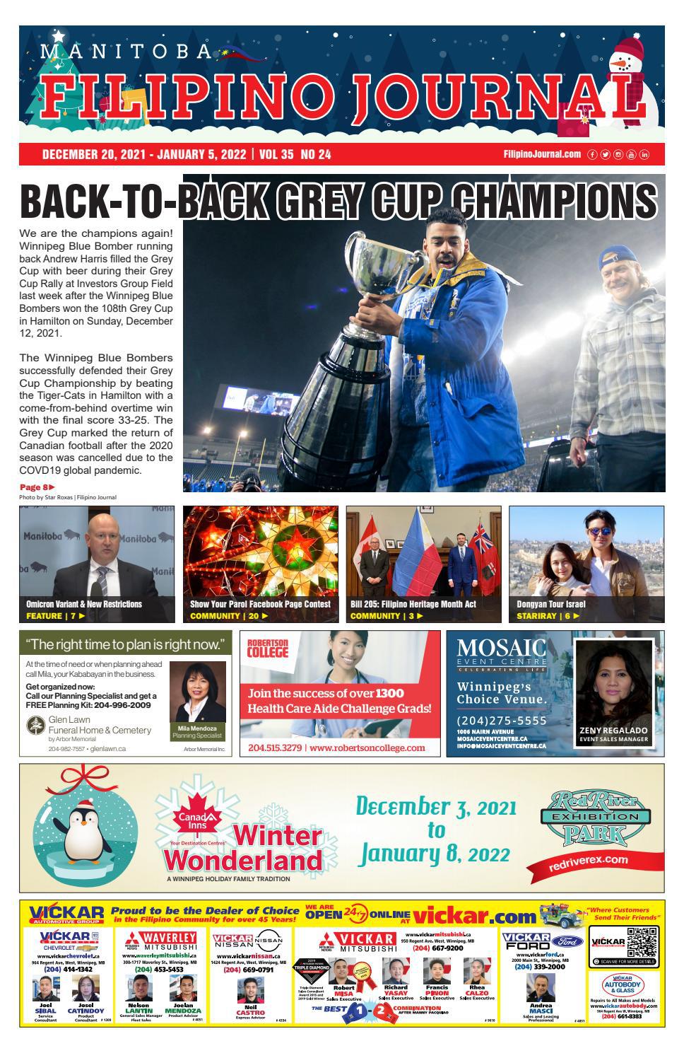 Filipino Journal Manitoba Edition December 20, 2021 - January 05, 2022 ...
