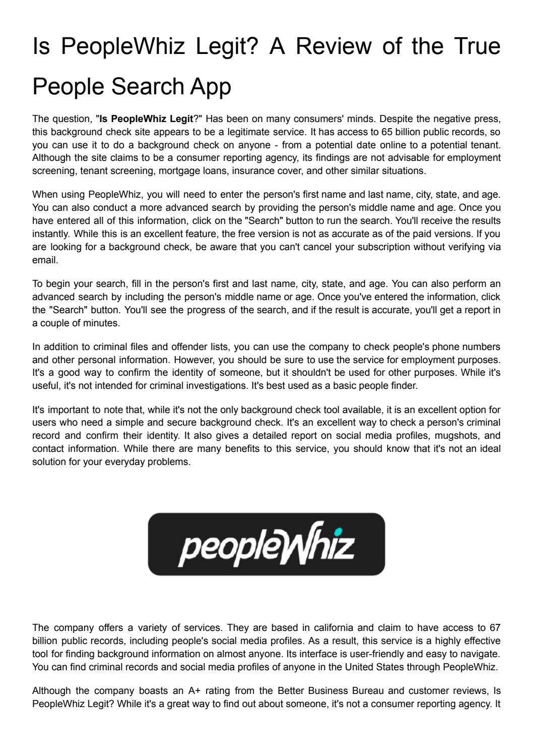 Is PeopleWhiz Legit A Review Of The True People Search App By Home