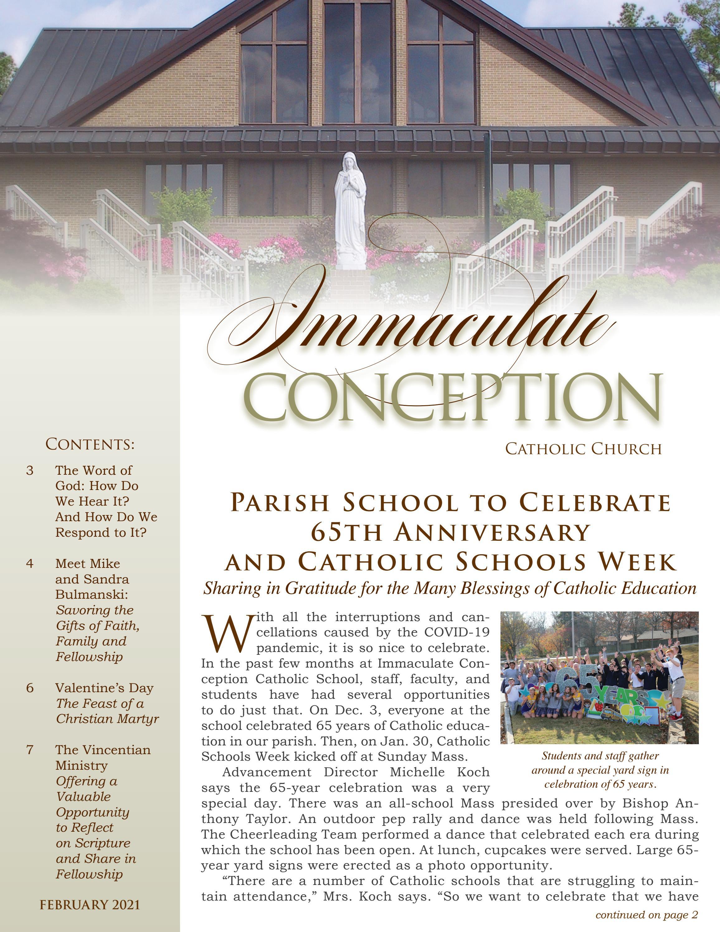 Immaculate Conception Catholic Church Newsletter — February 2022 by ...