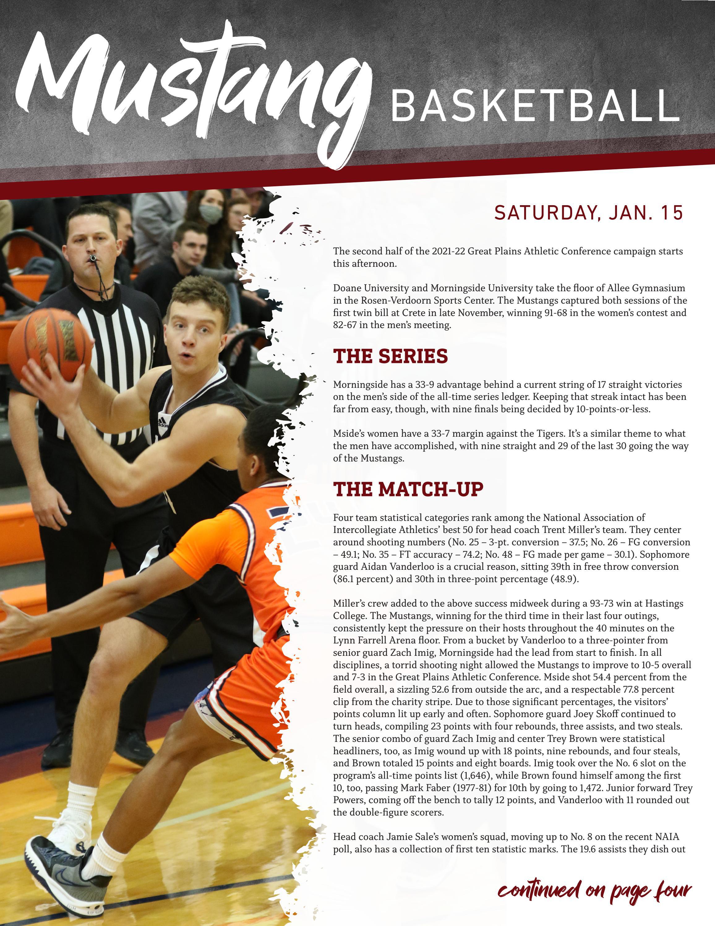 Doane Basketball Gameday - Saturday, Jan. 15, 2022 by Morningside ...