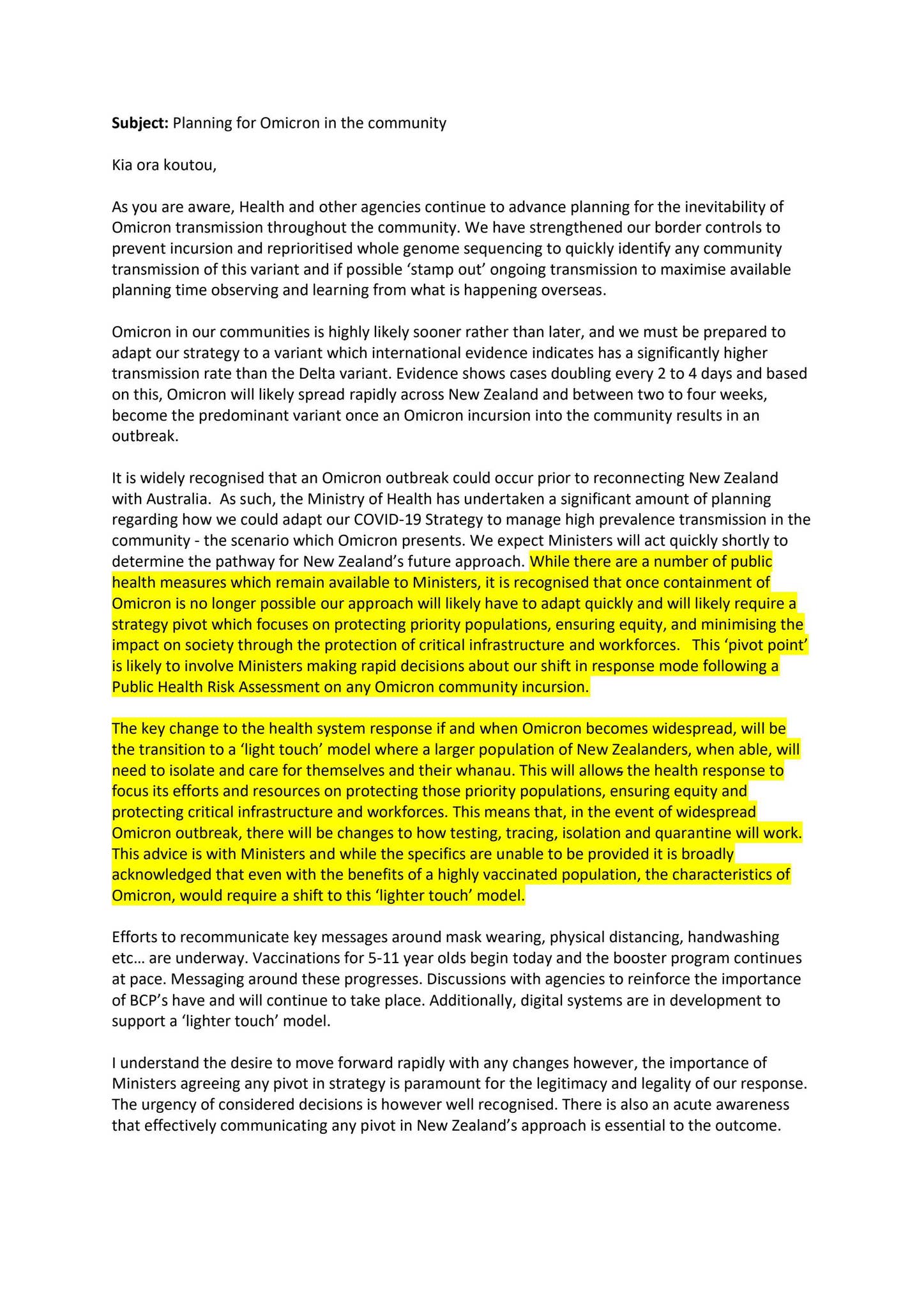 Email from Robyn Shearer by WBOP PHO - Issuu