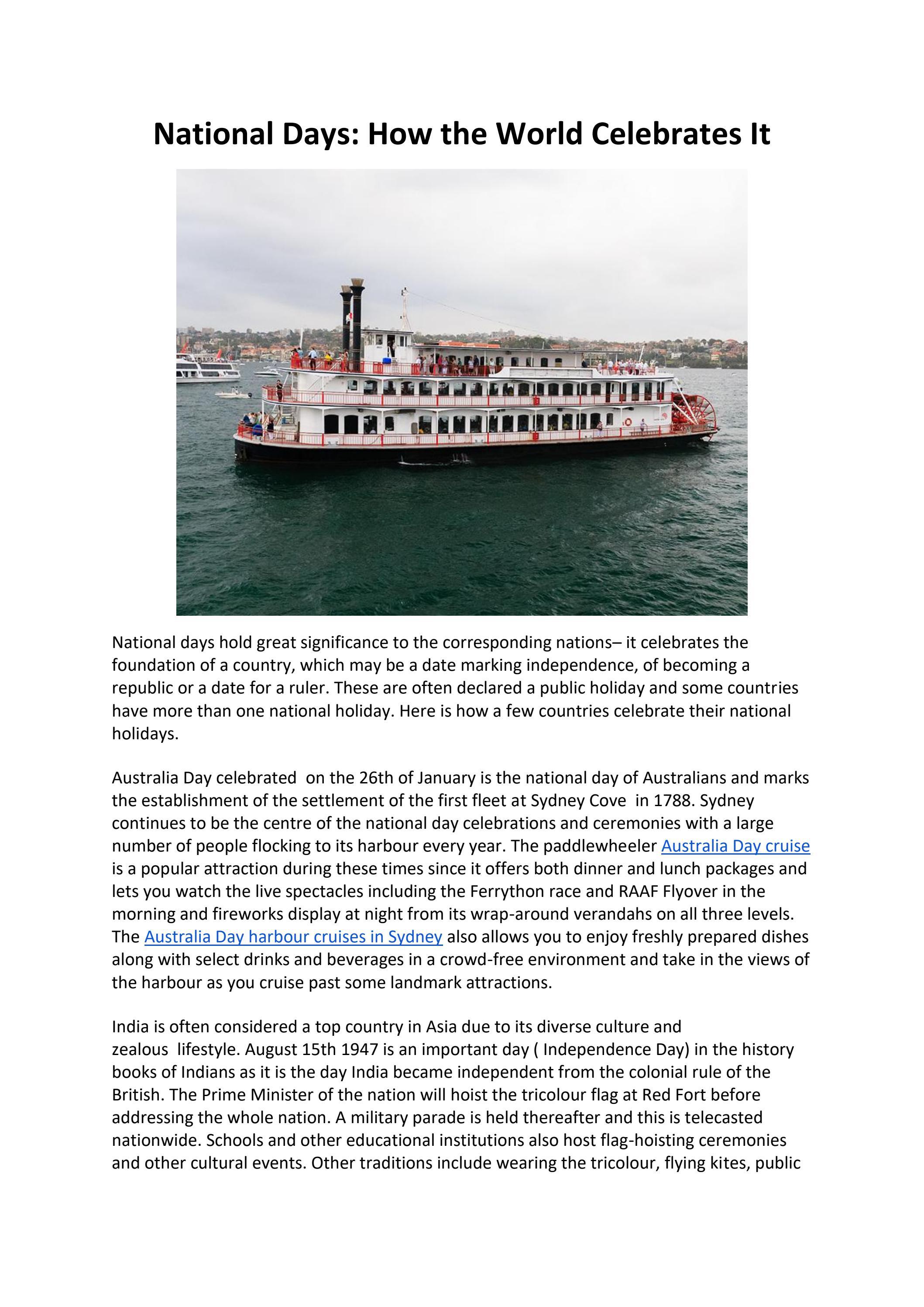 National Days: How the World Celebrates It by Scarlett Stark - Issuu