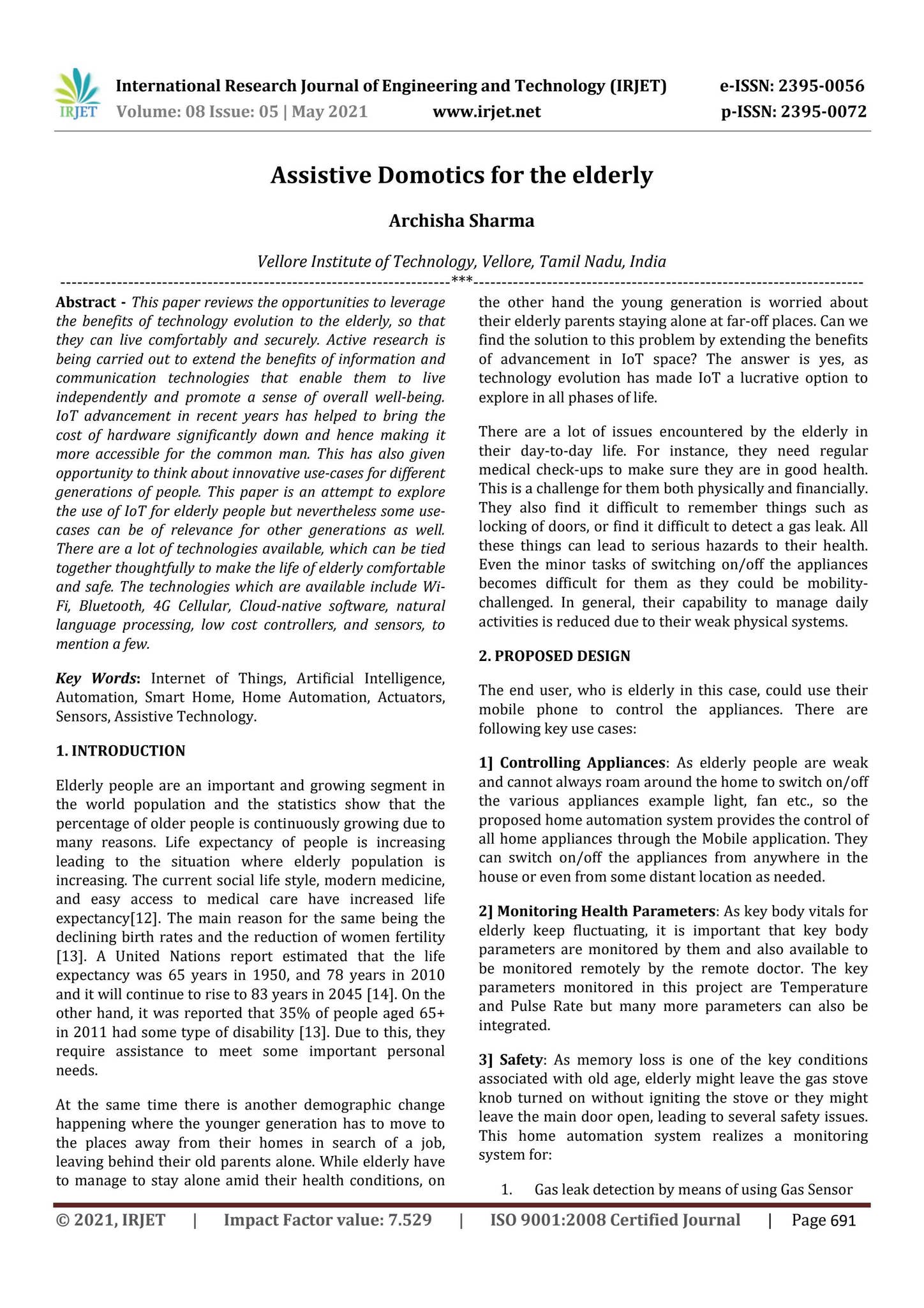IRJET- Assistive Domotics for the Elderly by IRJET Journal - Issuu