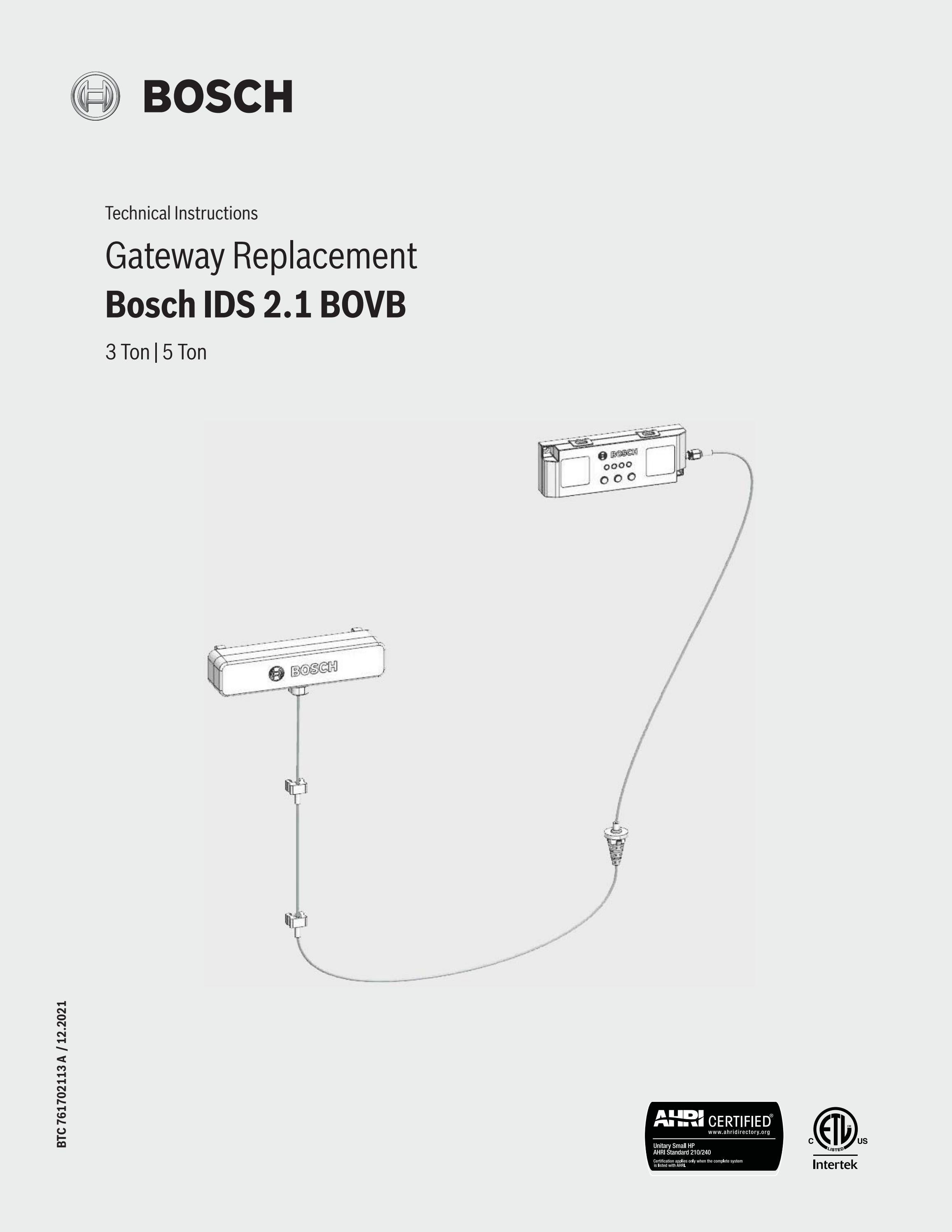 Bosch Premium Connected BOVB20 Gateway Replacement Instructions by ...