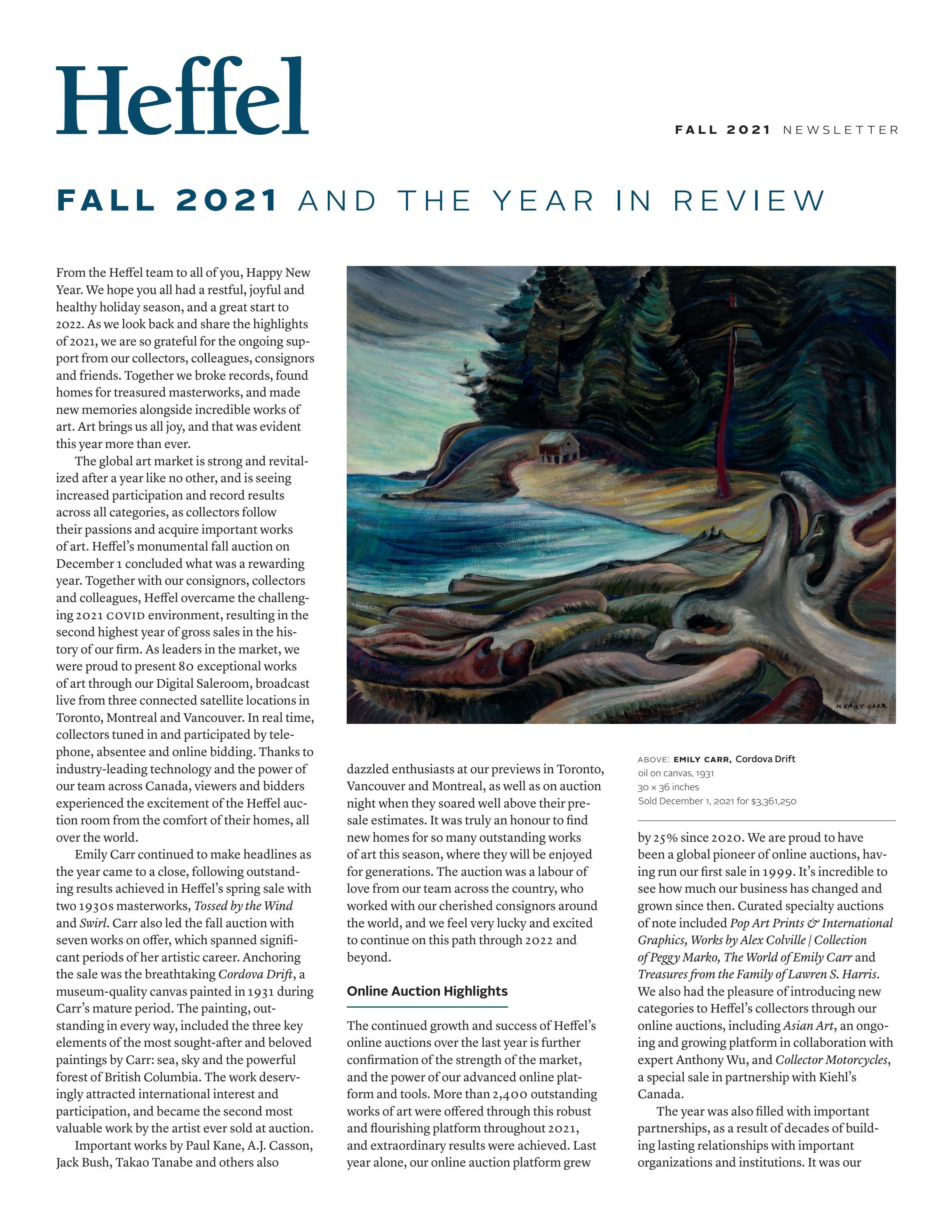 Fall 2021 and the Year In Review by Heffel Fine Art Auction House - Issuu