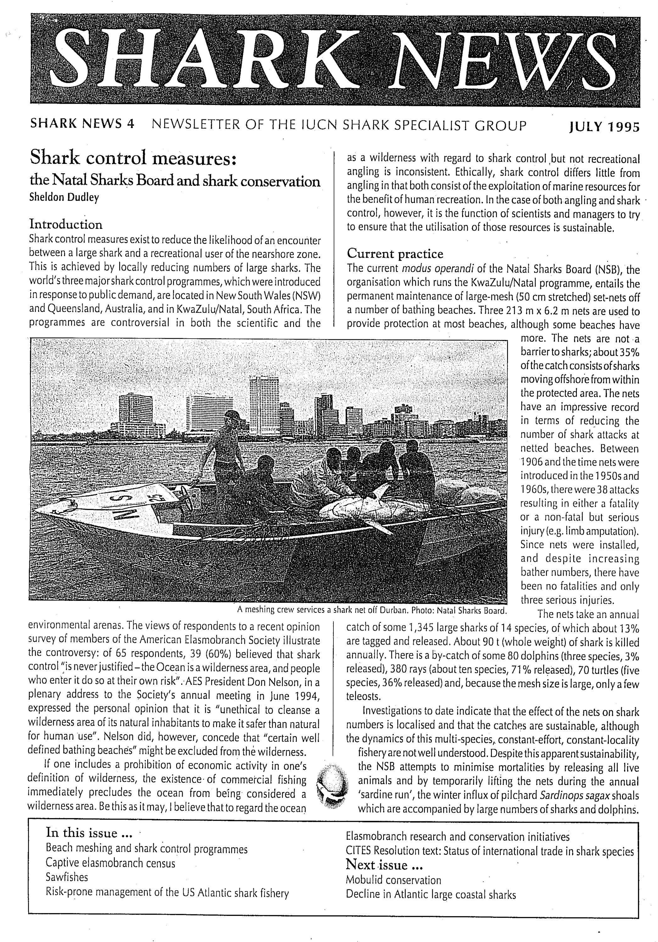 Shark News | Newsletter | July 1995 by IUCN SSC Shark Specialist Group ...