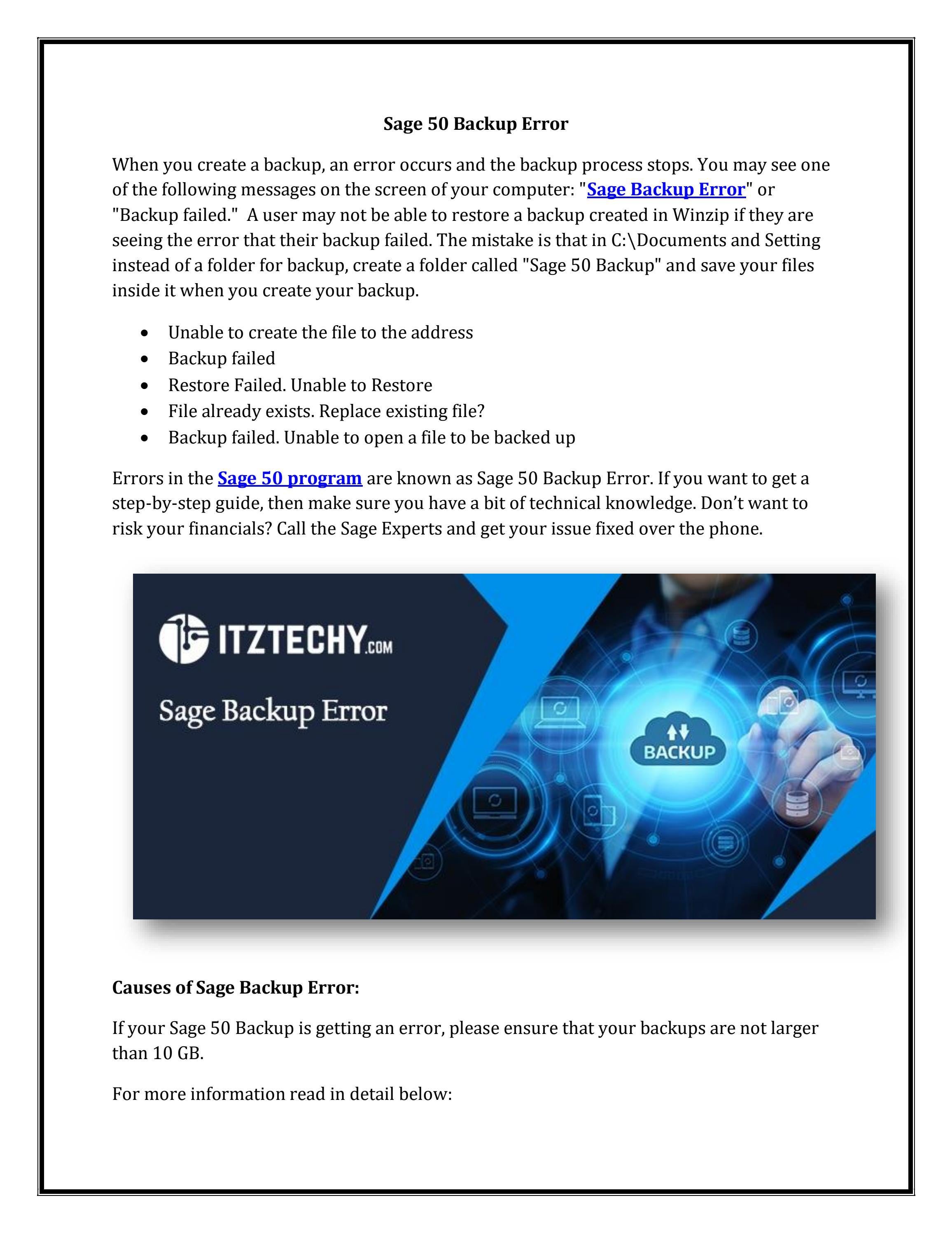 sage 50 backup error message by matthew21paul - Issuu