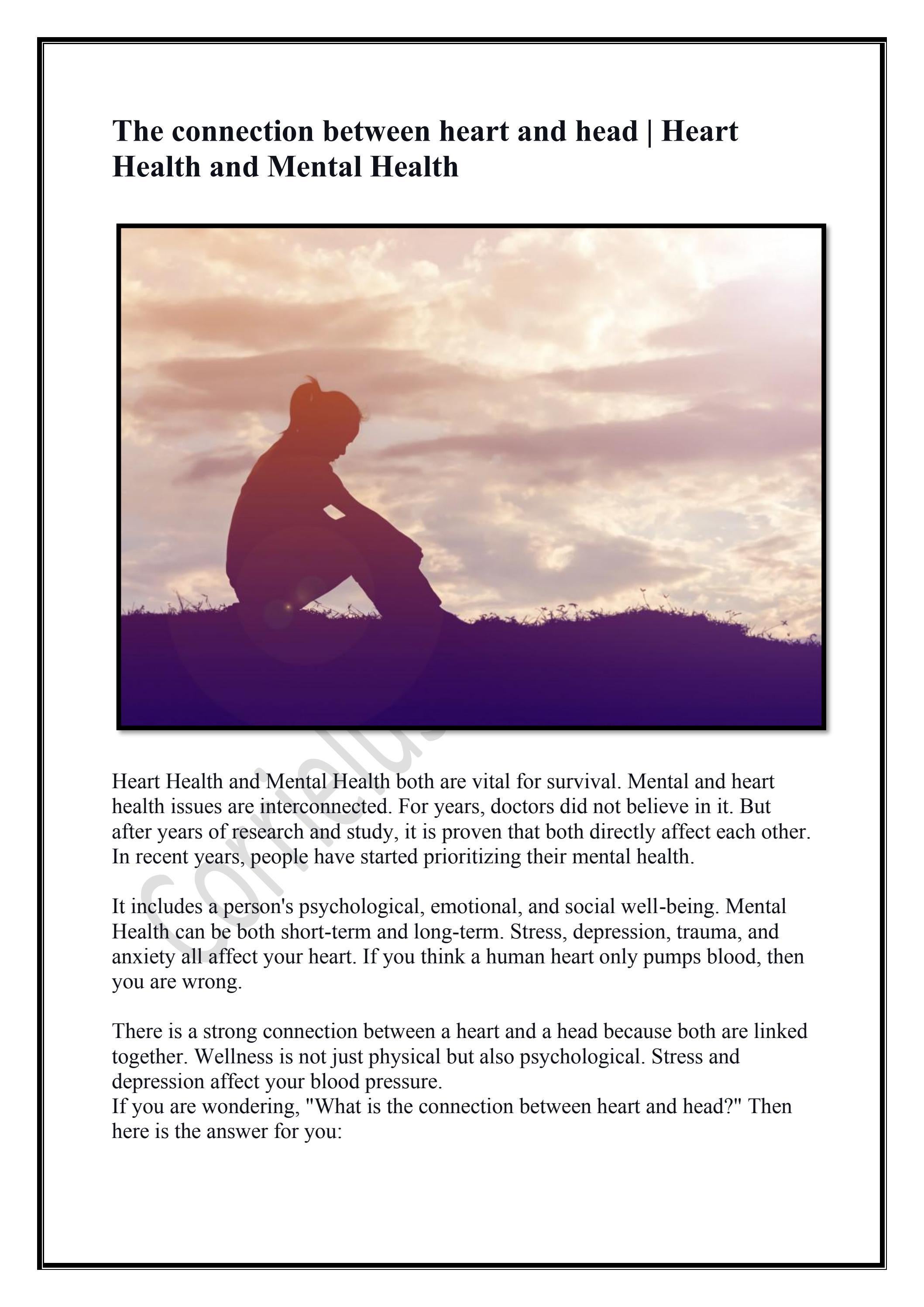 The connection between heart and head | Heart Health and Mental Health ...