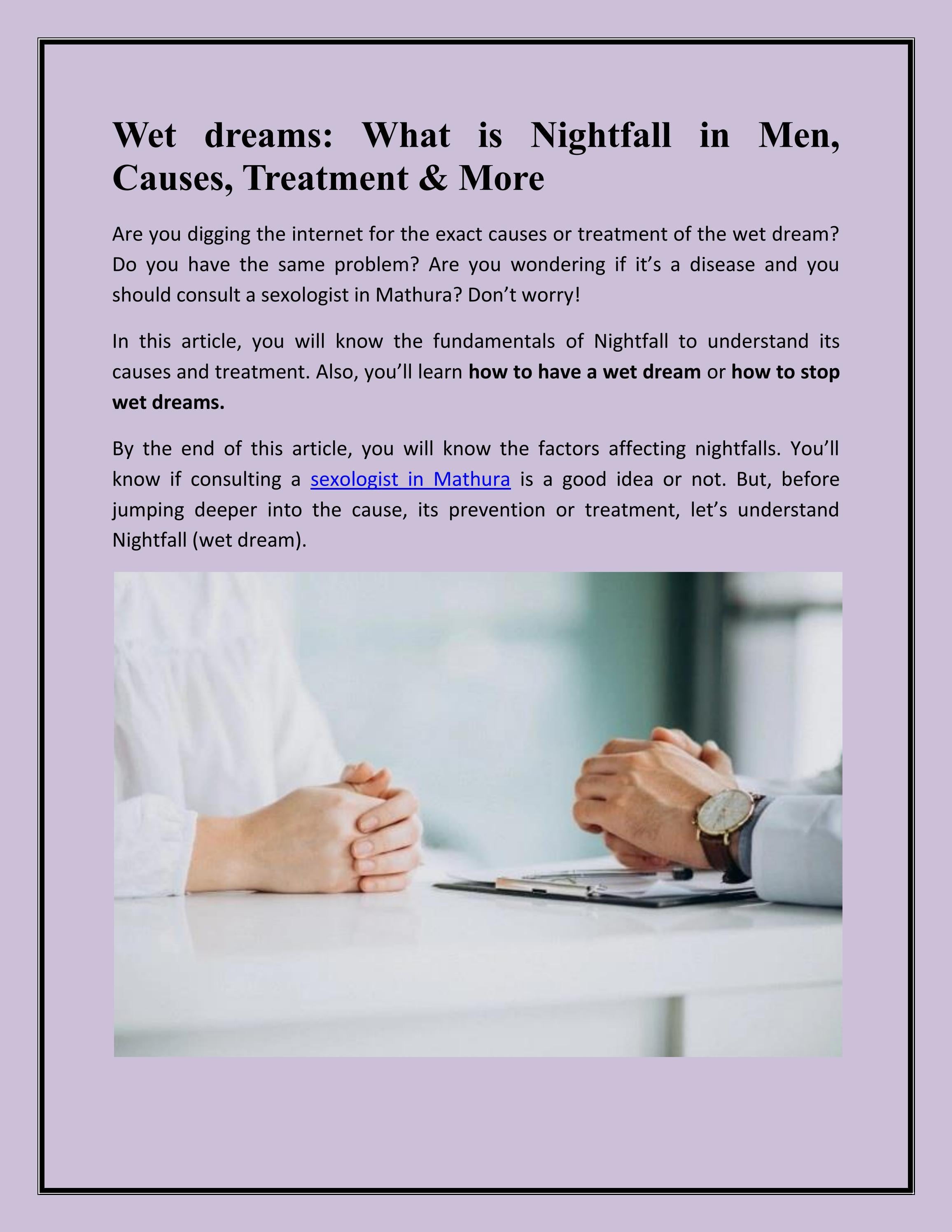 What is Nightfall in Men, Causes, Treatment & More by drskjain - Issuu
