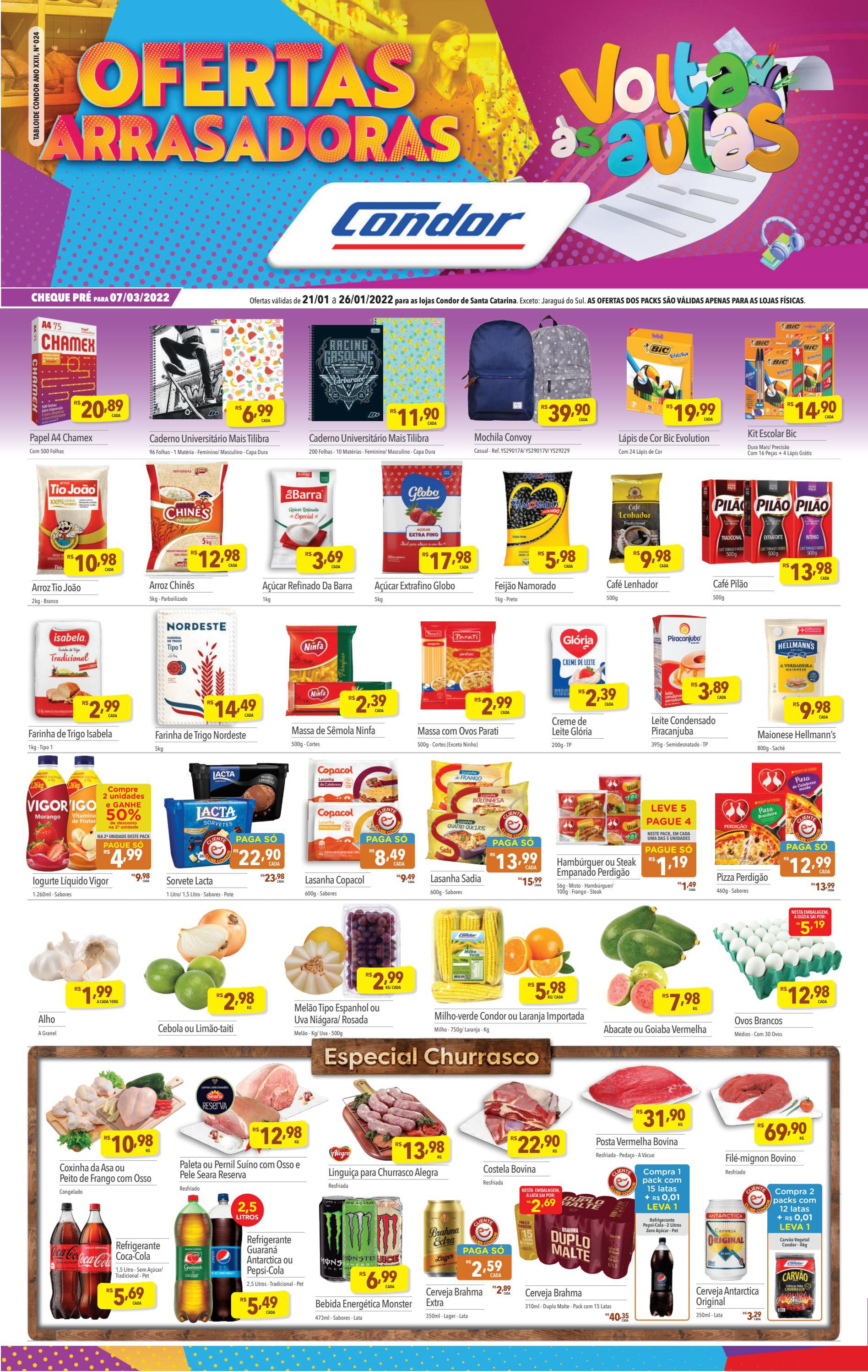 Tabloide Ofertas Arrasadoras Condor. Ofertas Válidas de 21.01 a 26.01.2022 SC by Supermercados ...