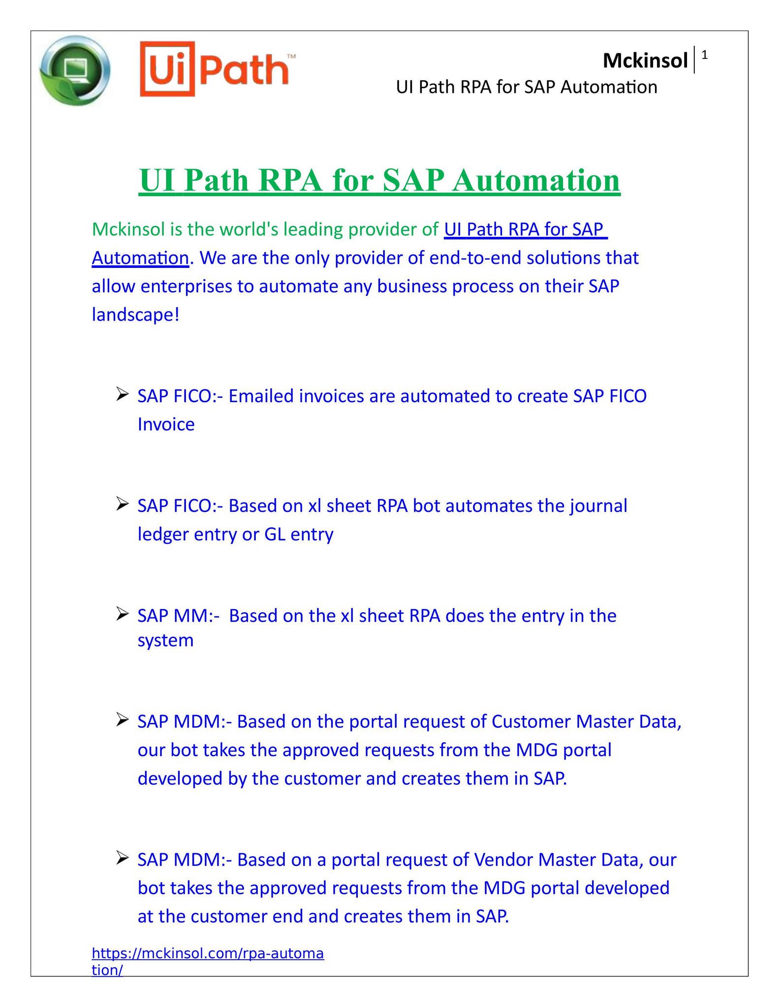 Ui Path RPA for SAP Automation by mckinsol com - Issuu