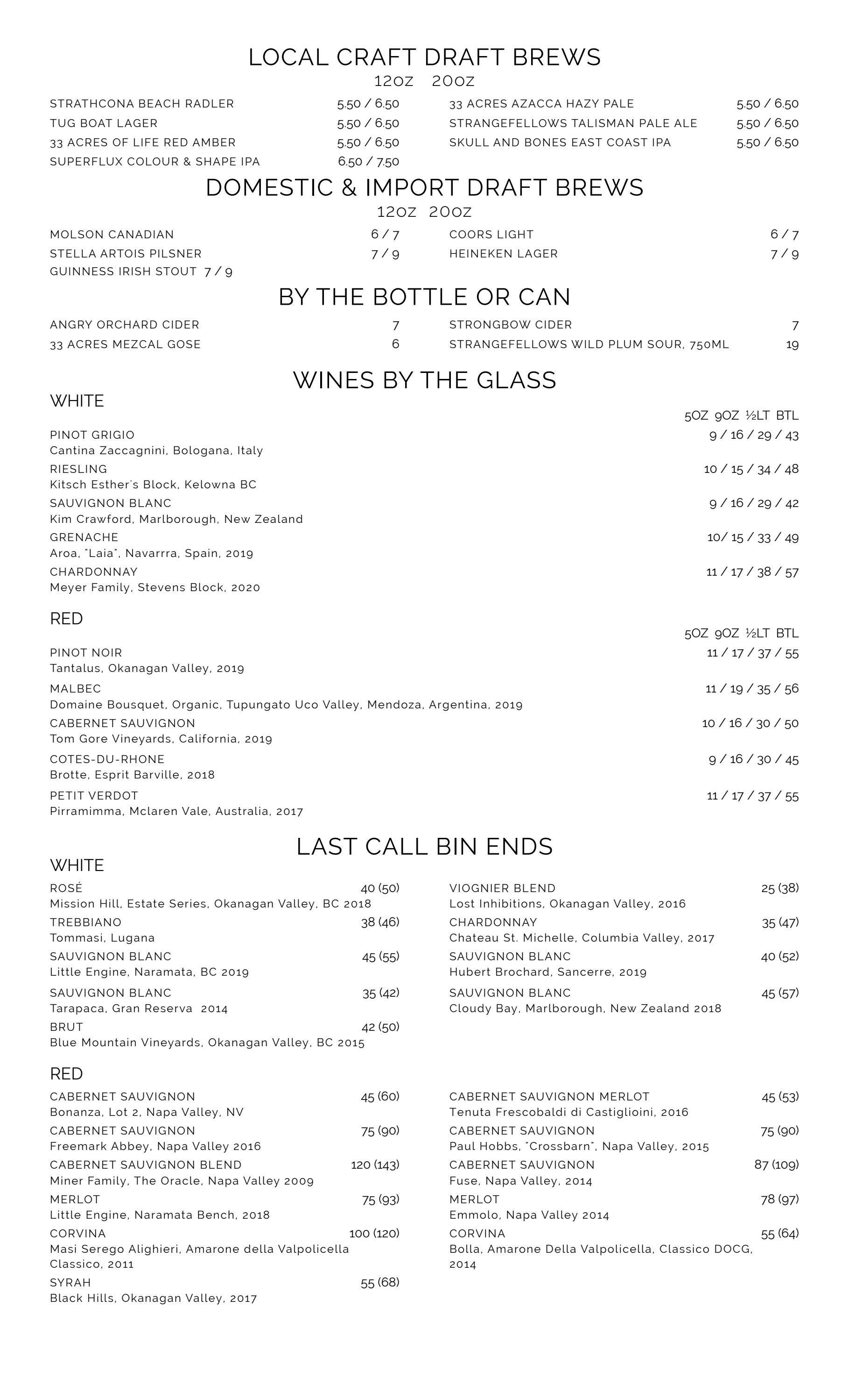 Beverage Menu by Marine Drive Golf Club - Issuu