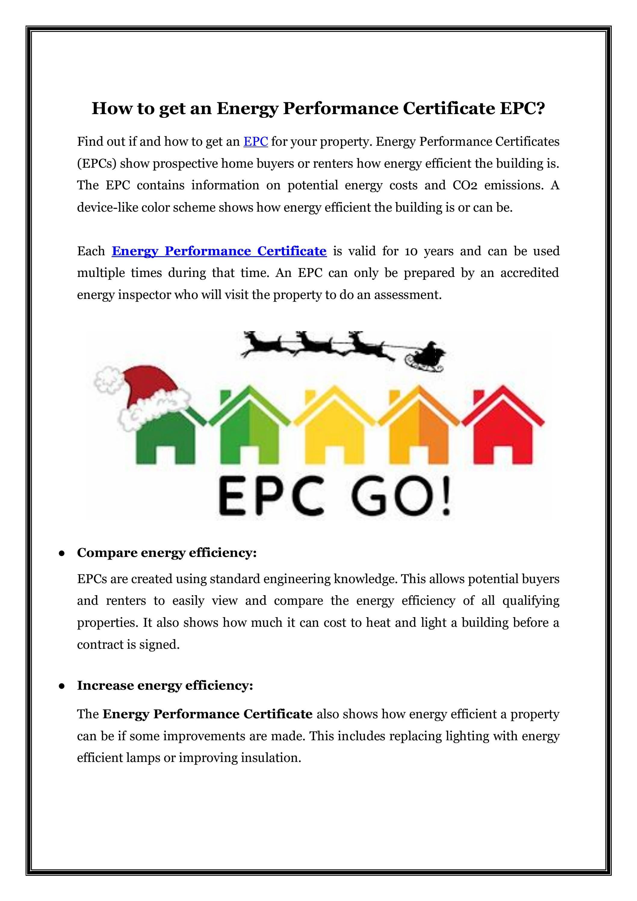 How to get an Energy Performance Certificate EPC? by Epc Go - Issuu
