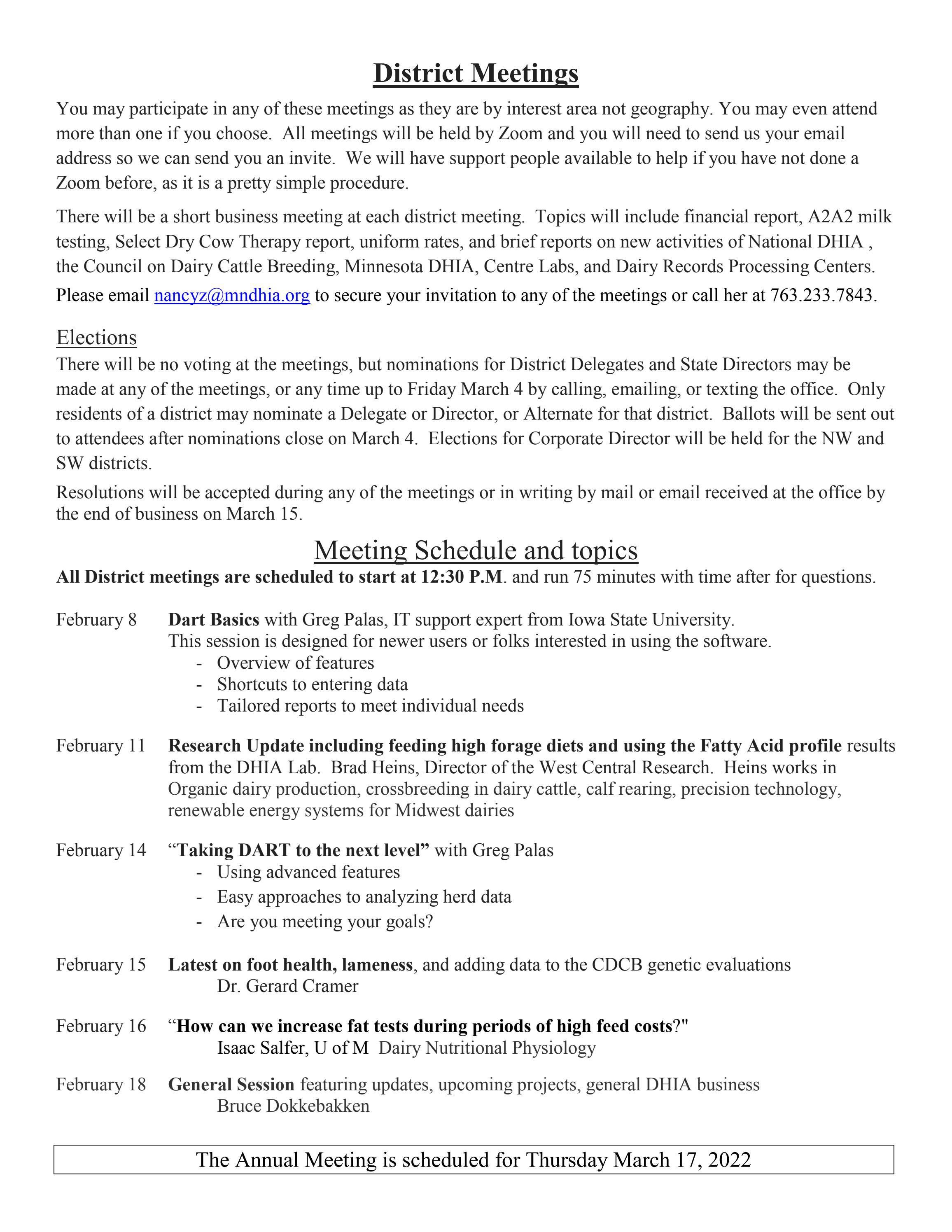 Member Meetings 2022 by Minnesota DHIA - Issuu