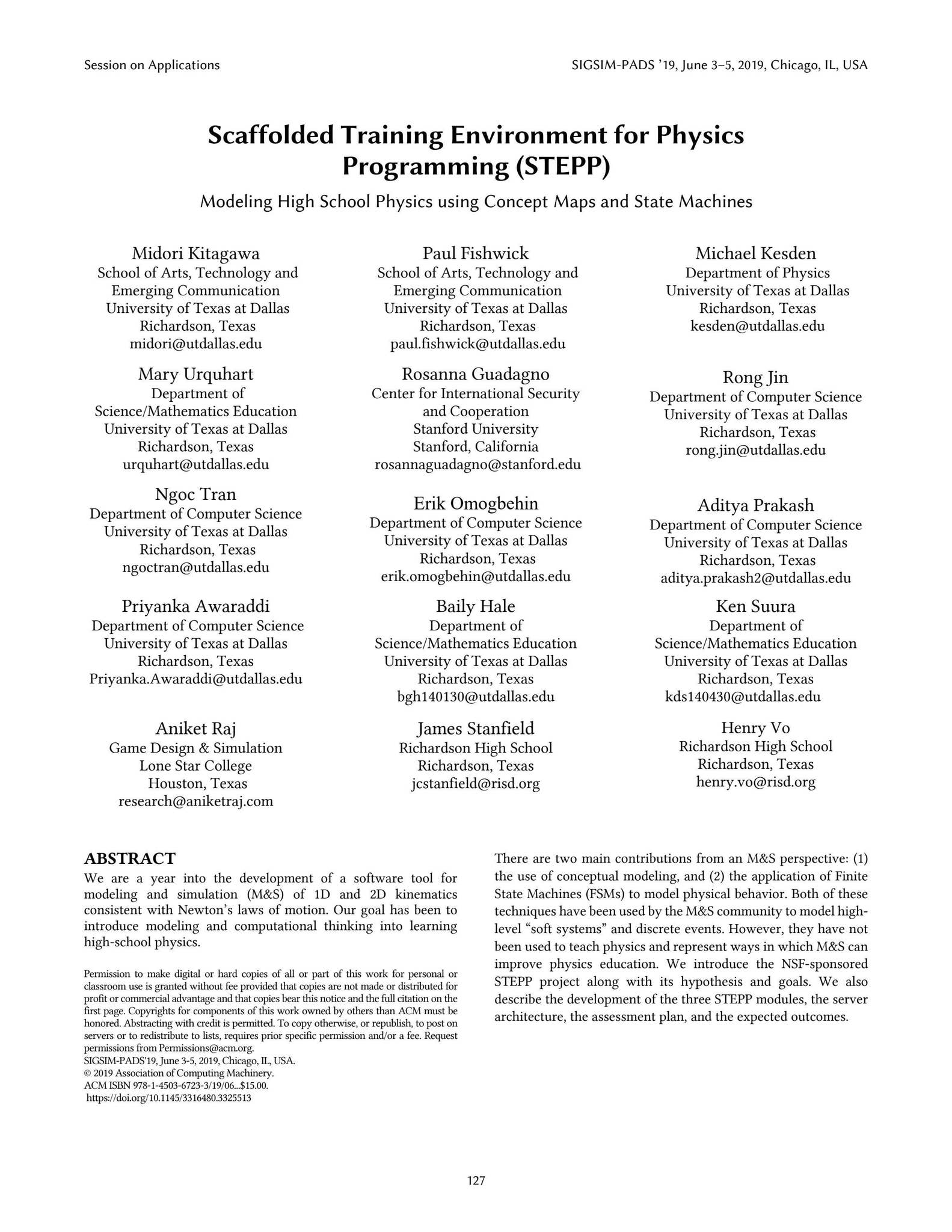 Scaffolded Training Environment for Physics Programming (STEPP ...