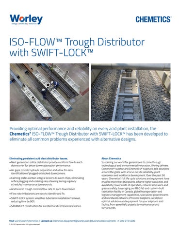 CHEMETICS: ISO-FLOW™ Trough Distributor with SWIFT-LOCK™ by worleyECR ...