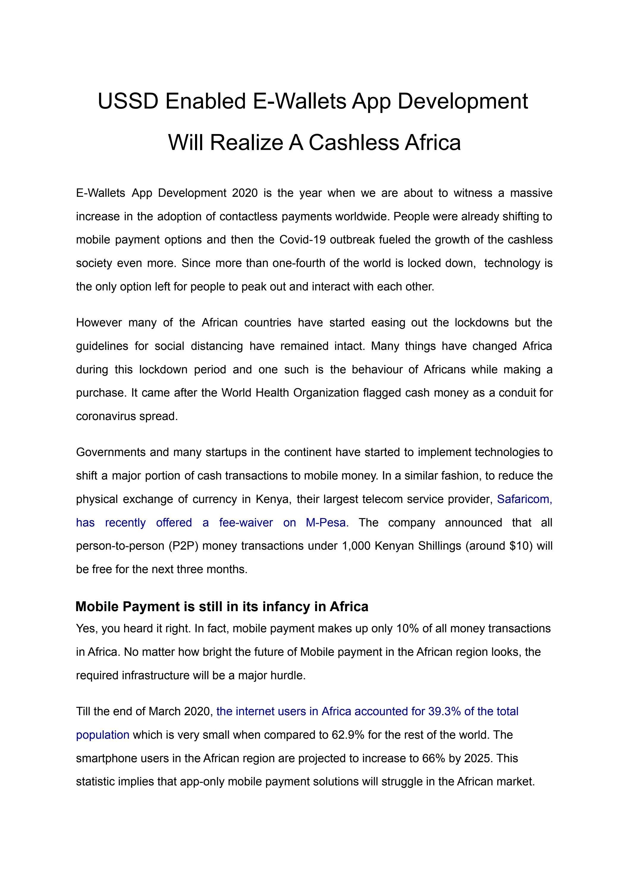 Ussd Enabled E Wallets App Development Will Realize A Cashless Africa By Nimble Appgenie Issuu