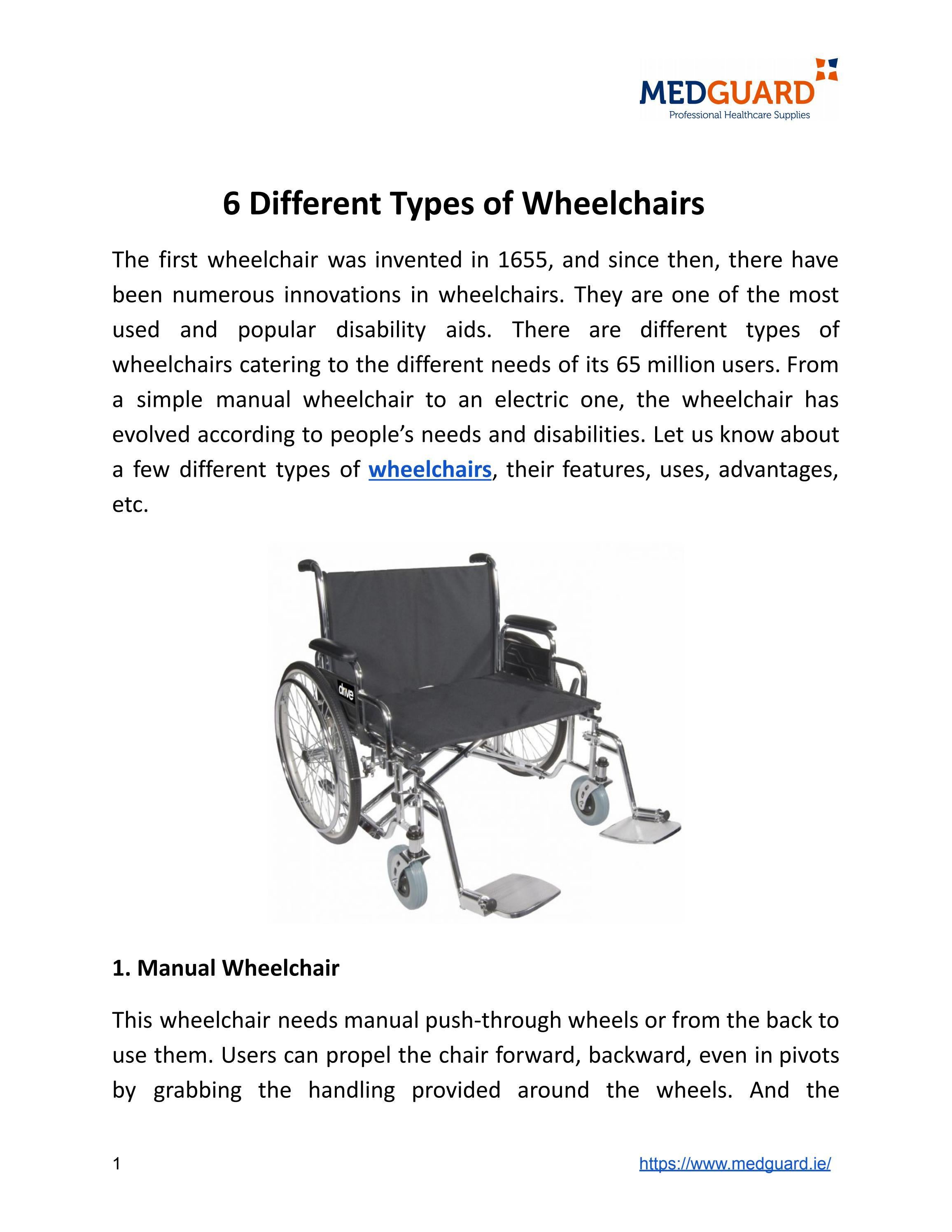 6 Different Types of Wheelchairs by Med Guard - Issuu
