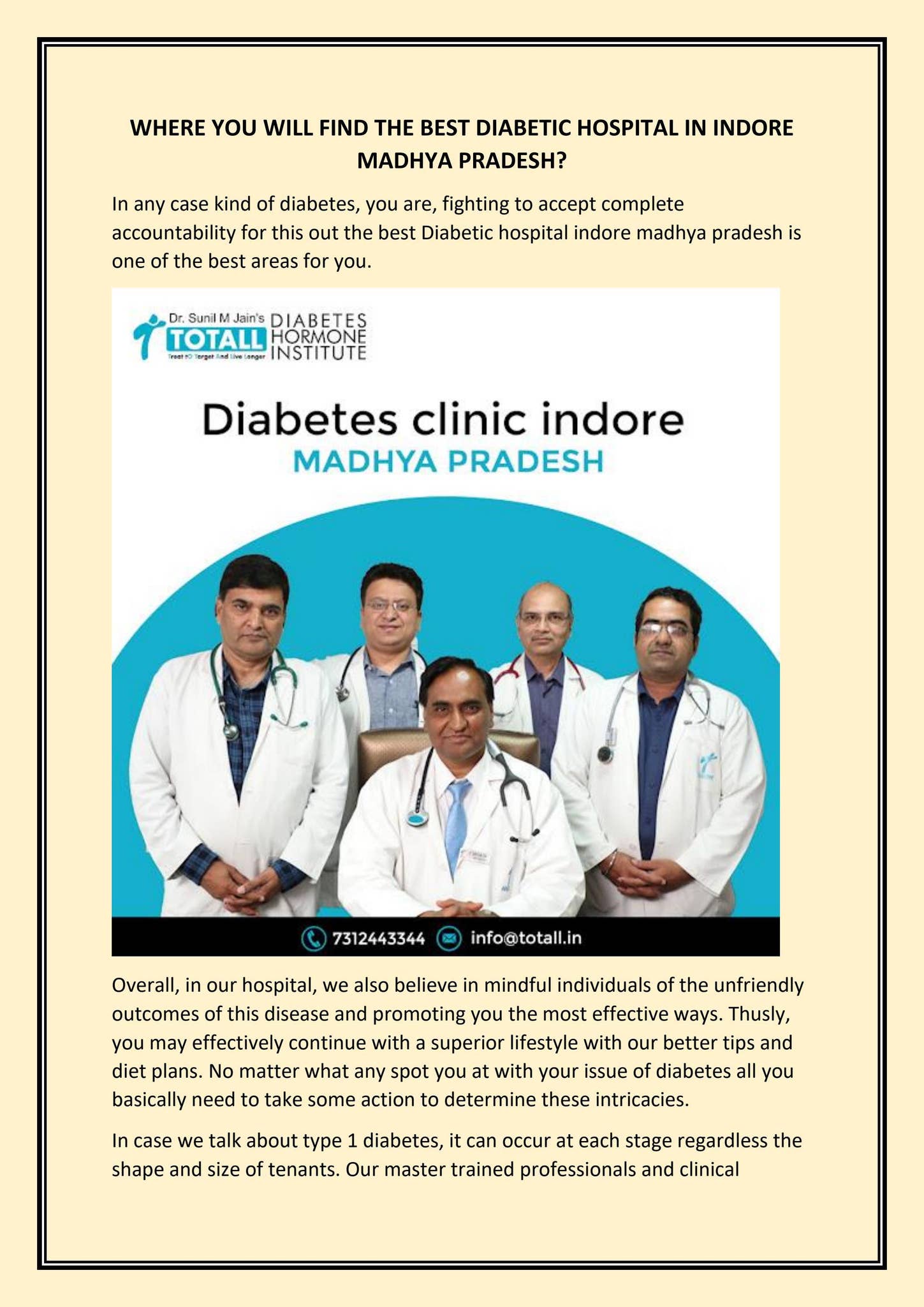 ARE YOU LOOKING FOR THE BEST DIABETIC HOSPITAL IN INDORE MADHYA PRADESH ...