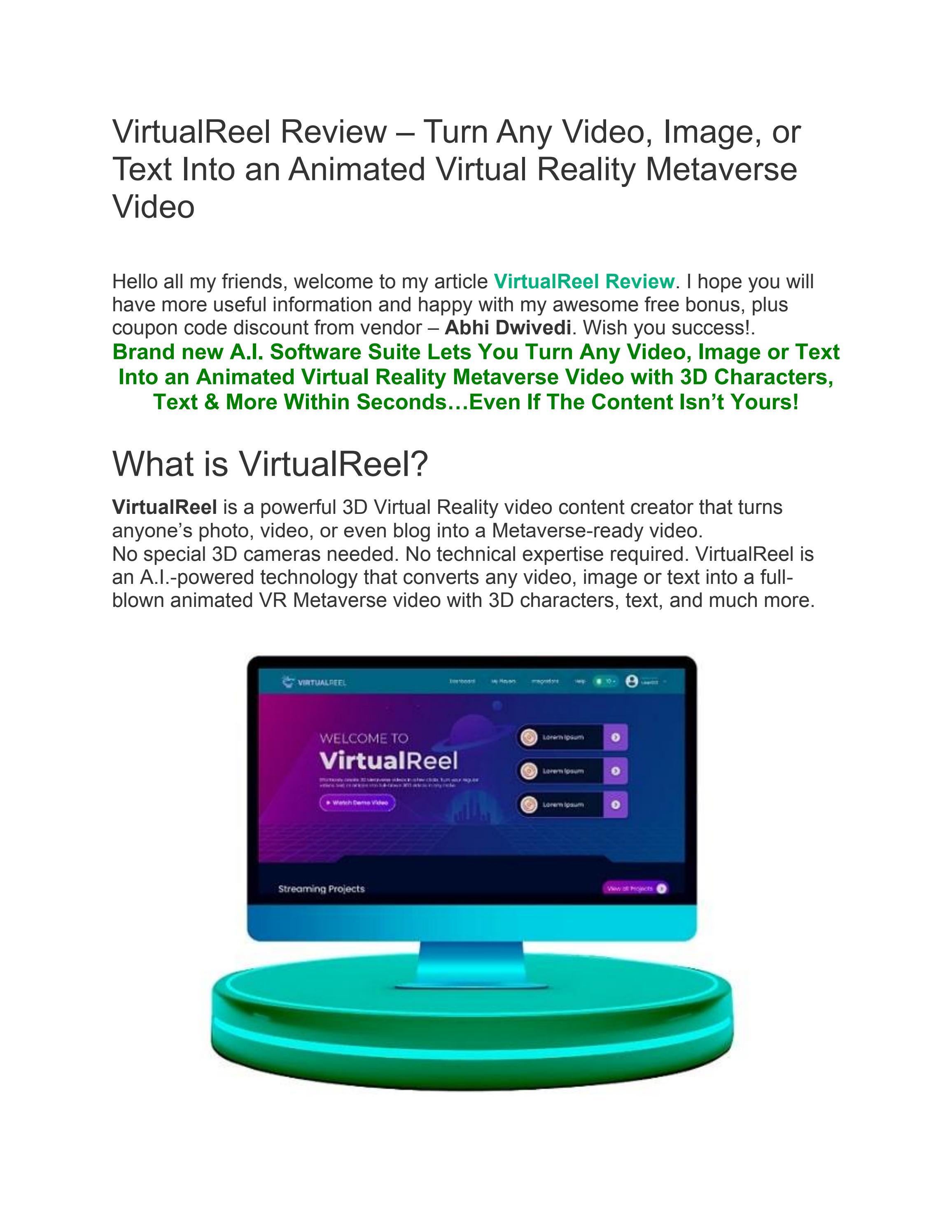 VirtualReel Review - OTO - Best Bonus - VirtualReel Bundle Deal by expmar - Issuu