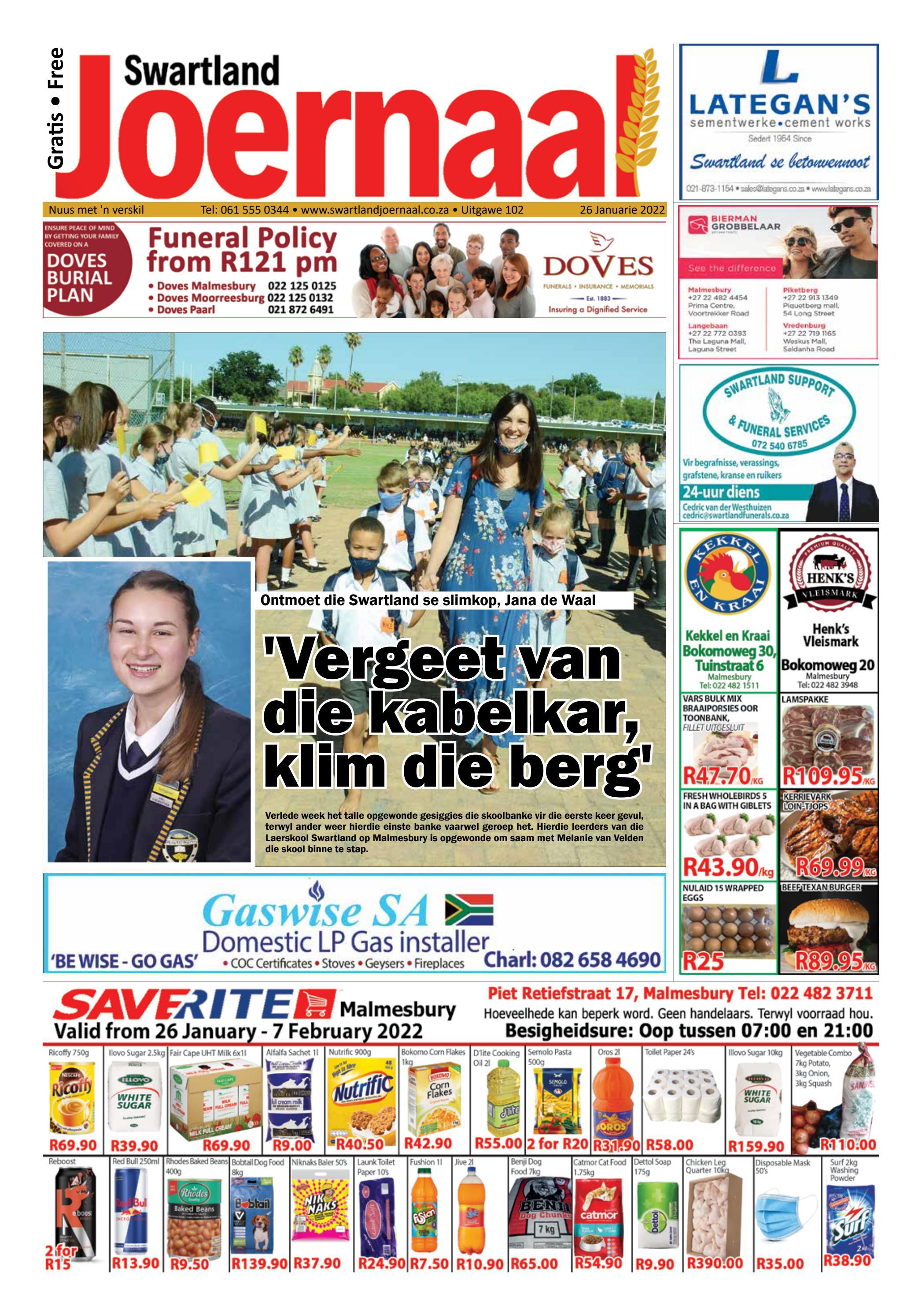 26 Januarie 2022 Swartland Joernaal Uitgawe 102 by Swartland Joernaal ...