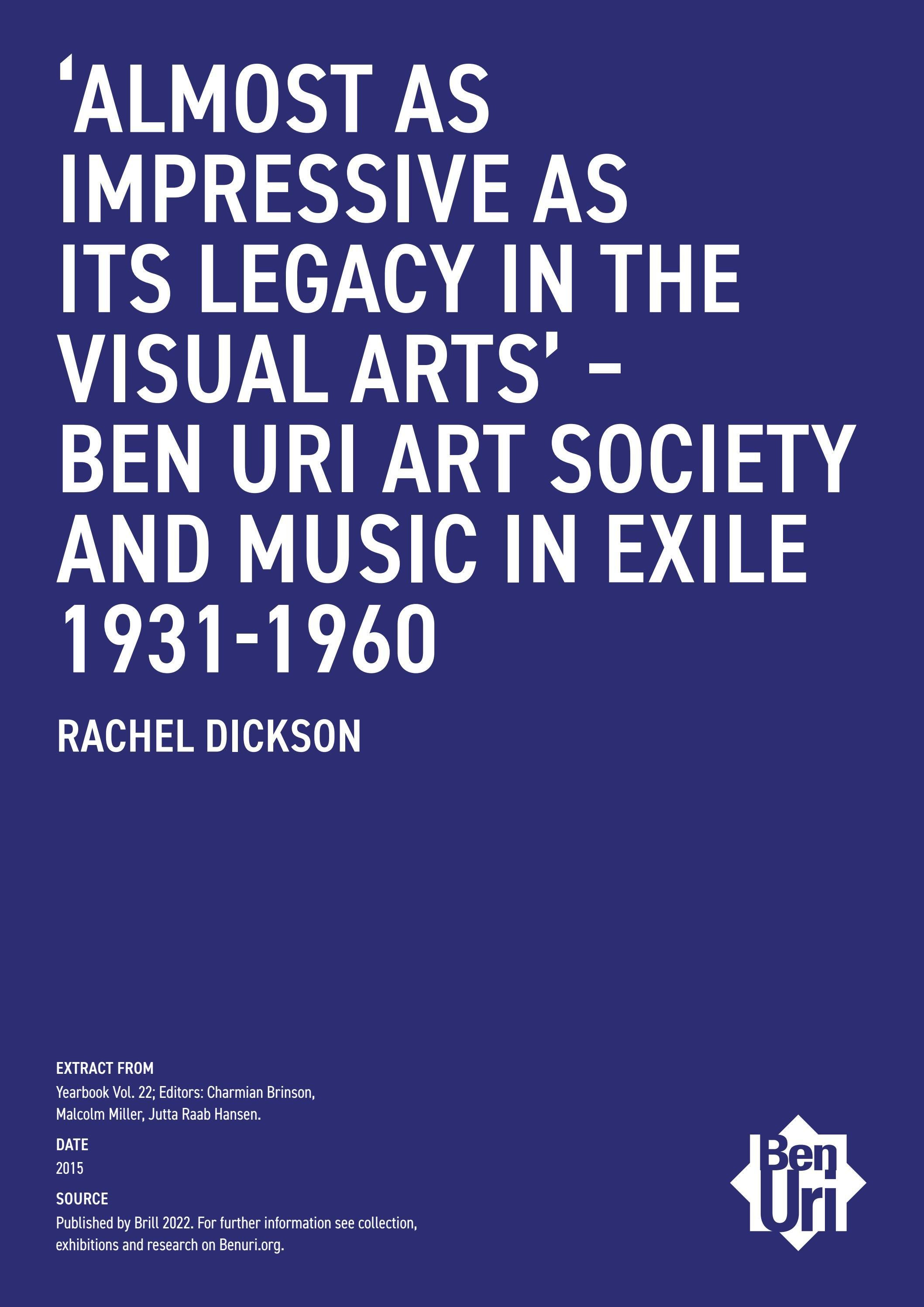 Ben Uri & Music in Exile by Ben Uri Research Unit - Issuu