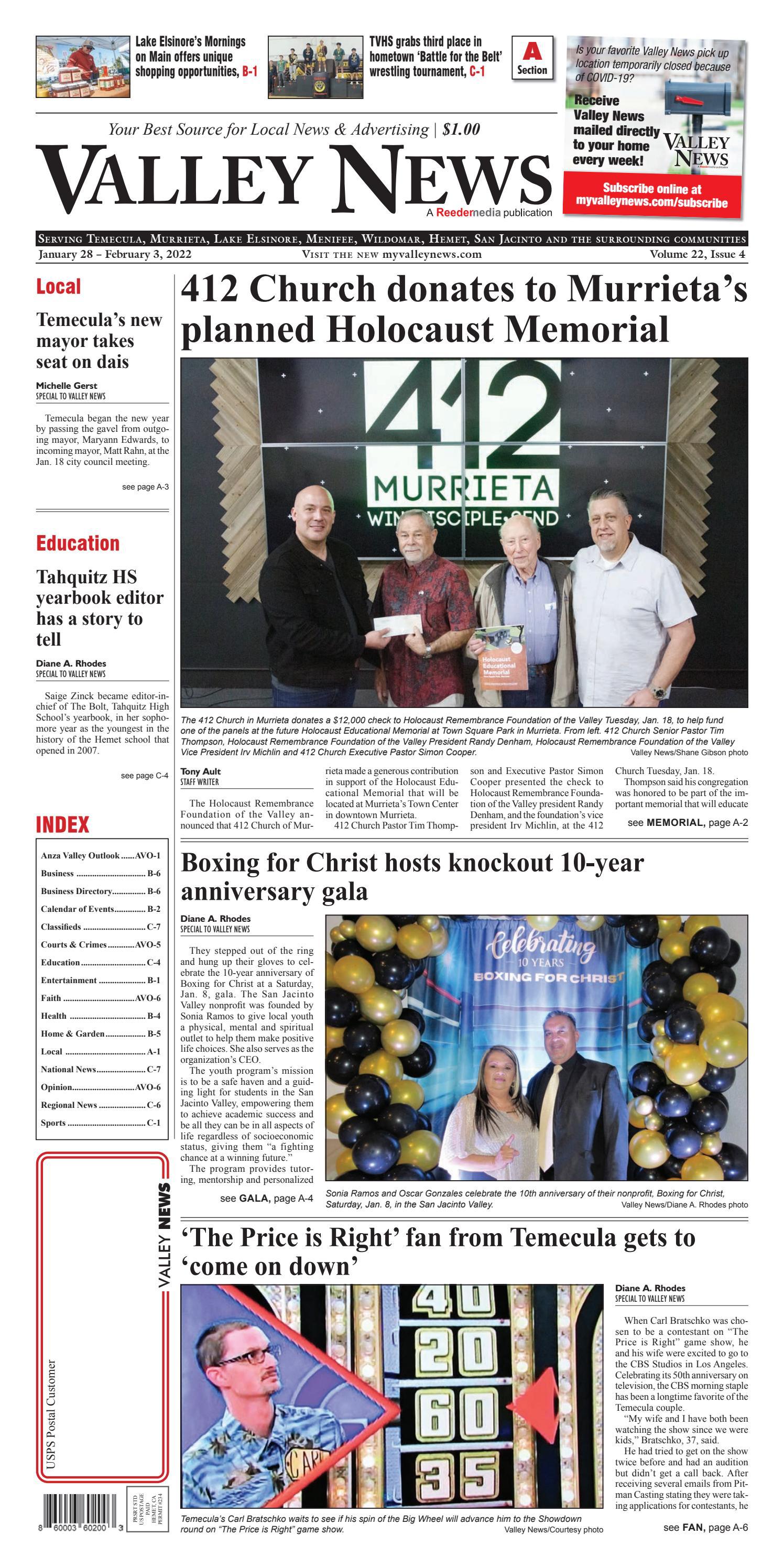 Temecula Valley News - January 28, 2022 by Village News, Inc. - Issuu