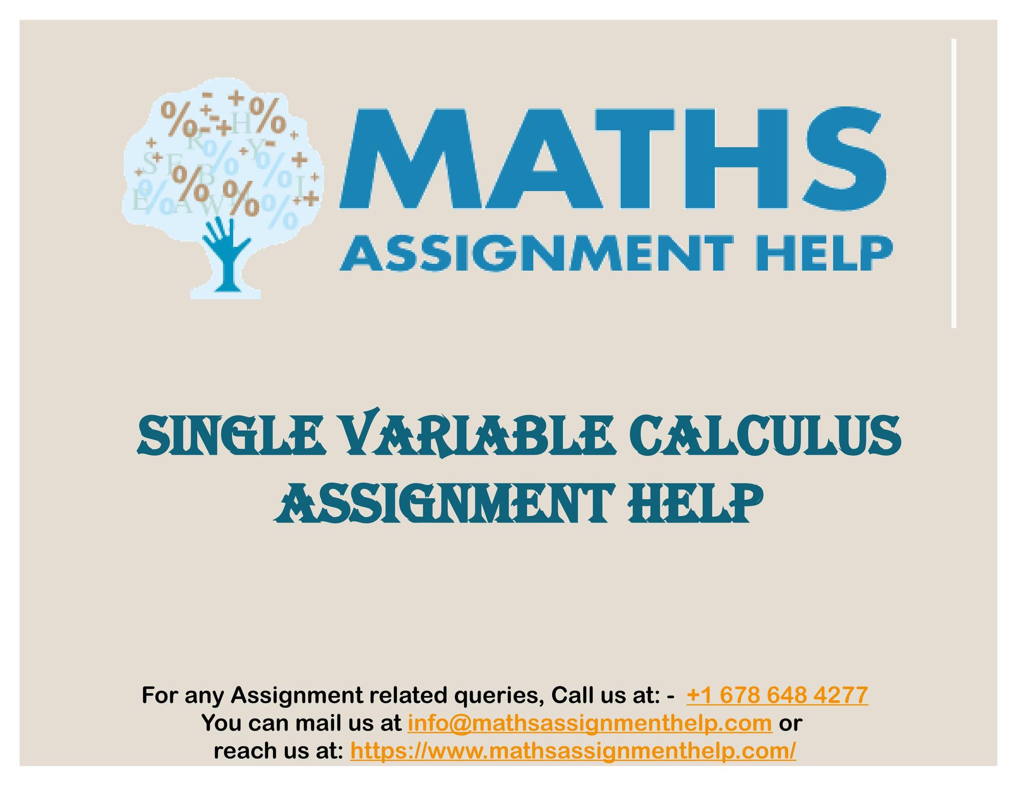 Single Variable Calculus Assignment Help by Maths Assignment Help - Issuu