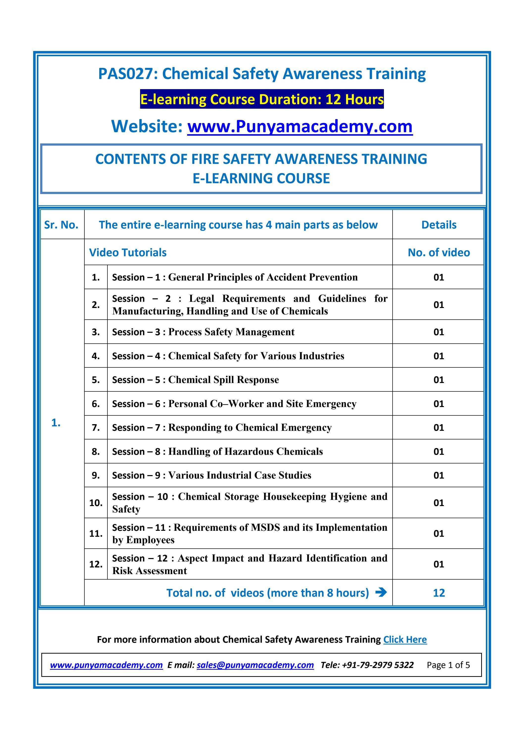 Certified Chemical Safety Awareness Training by Punyam Academy - Issuu