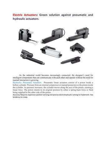 Electric Actuators: Green solution against pneumatic and hydraulic actuators. by multi_tech - Issuu