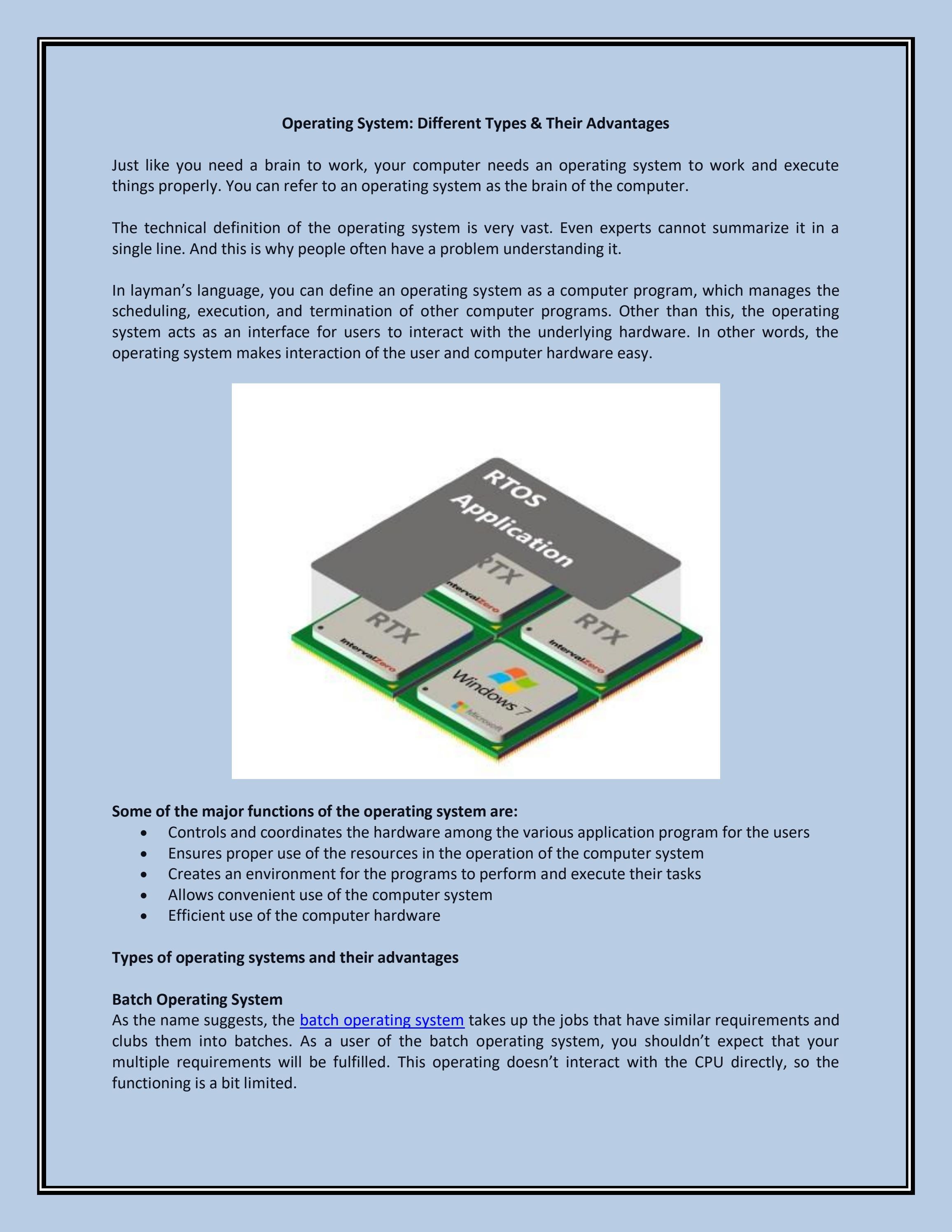 Different Types Of Operating System By IntervalZero Issuu