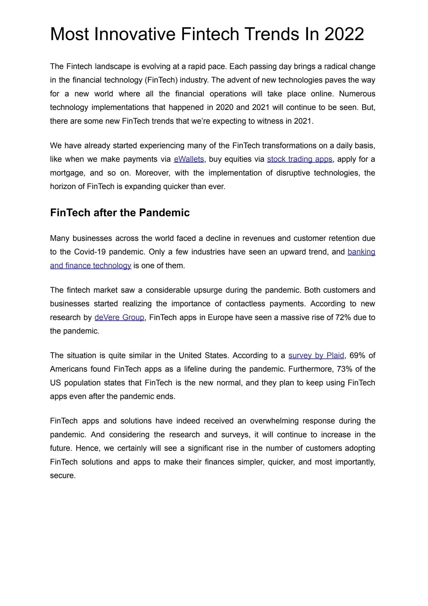 Most Innovative Fintech Trends In 2022 by Nimble AppGenie - Issuu