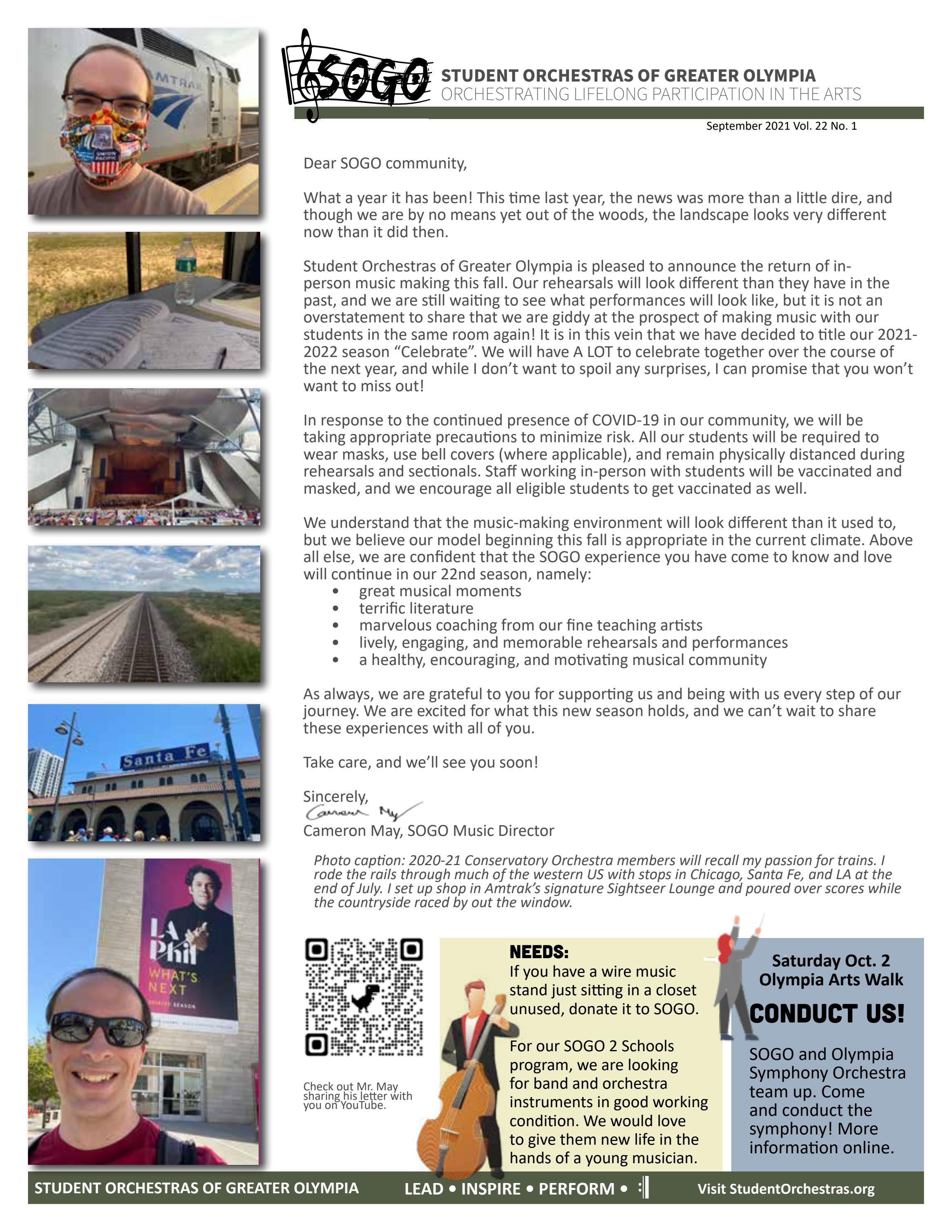 SOGO September 2021 Newsletter by Student Orchestras of Greater Olympia ... SOGO September 2021 Newsletter by Student Orchestras of Greater Olympia ...