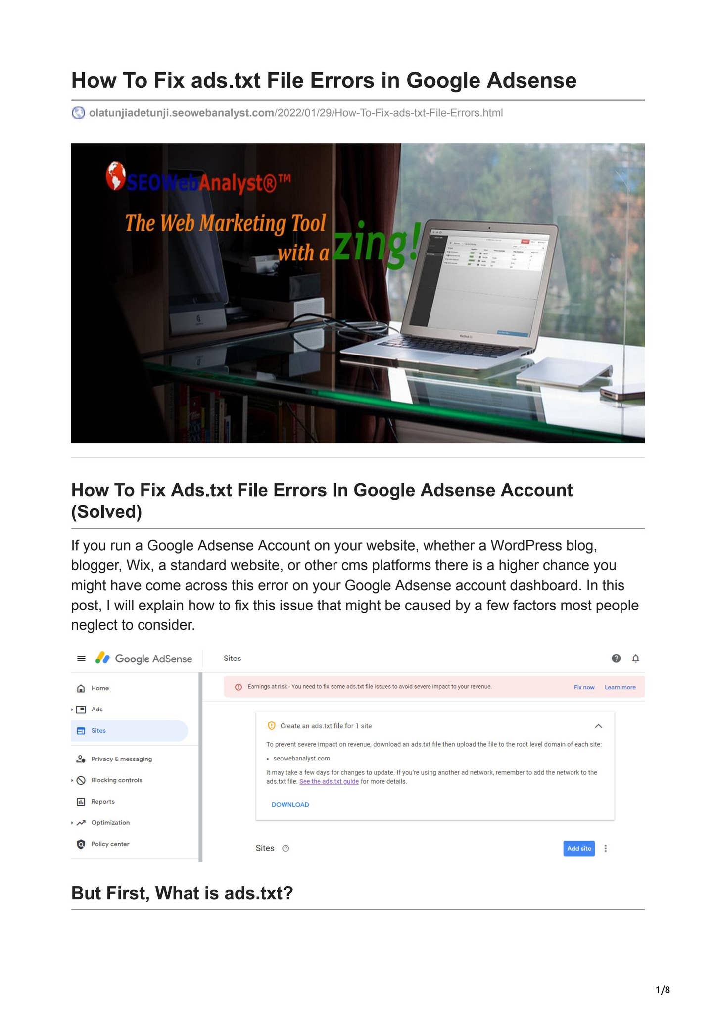 How to Fix Ads txt File Errors in Google Adsense by Olatunji Adetunji - Issuu