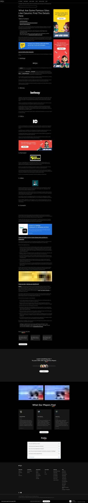 What Are Some Famous Sites Like Casumo Find The Details Here- GetMega ...