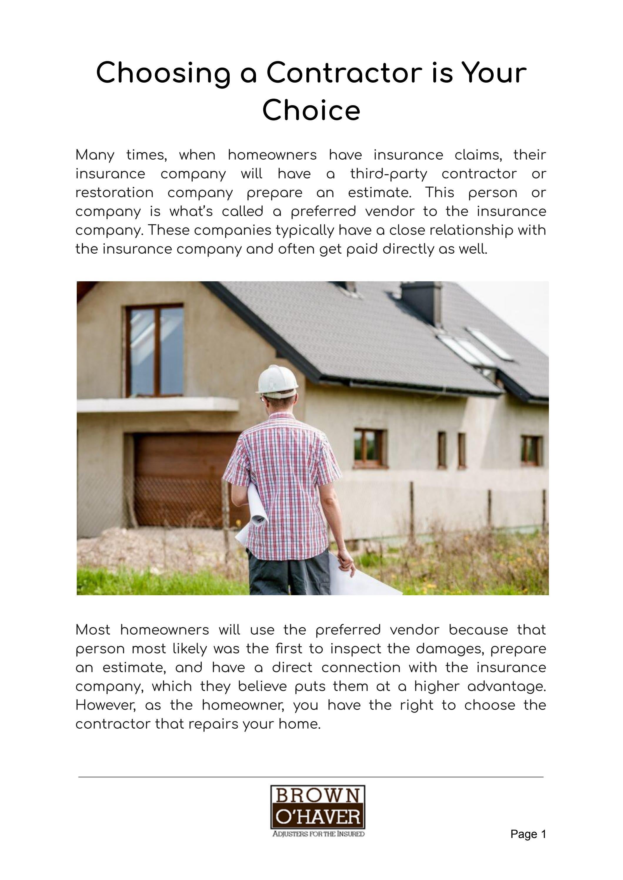 Choosing a Contractor is Your Choice by brownohaverok - Issuu