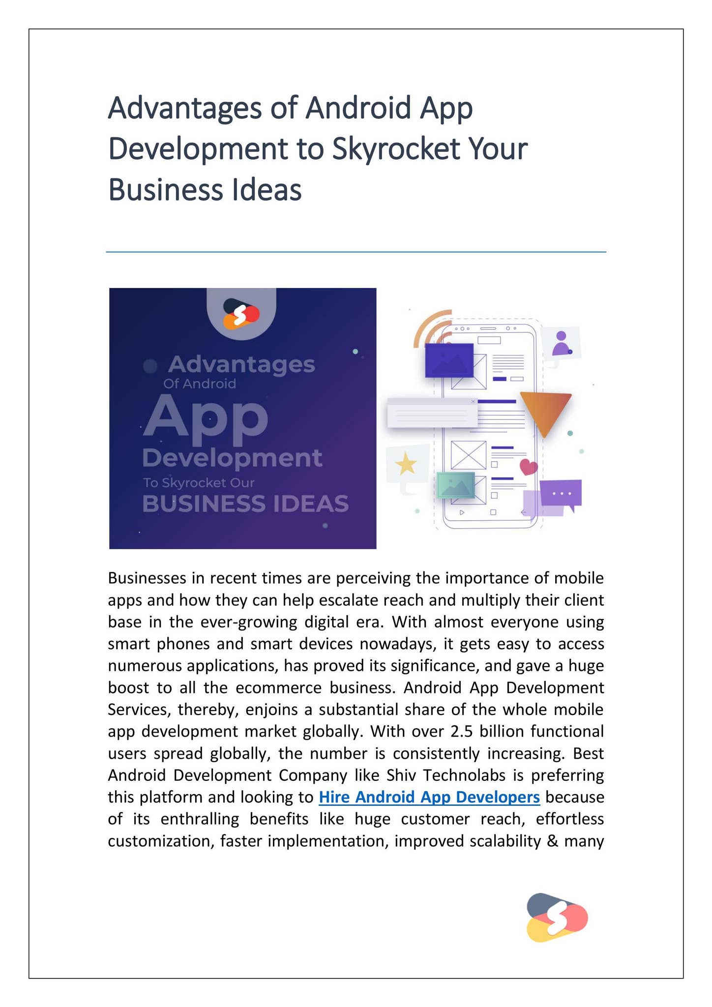 Advantages of Android App Development to Skyrocket Your Business Ideas by Shiv Technolabs - Issuu