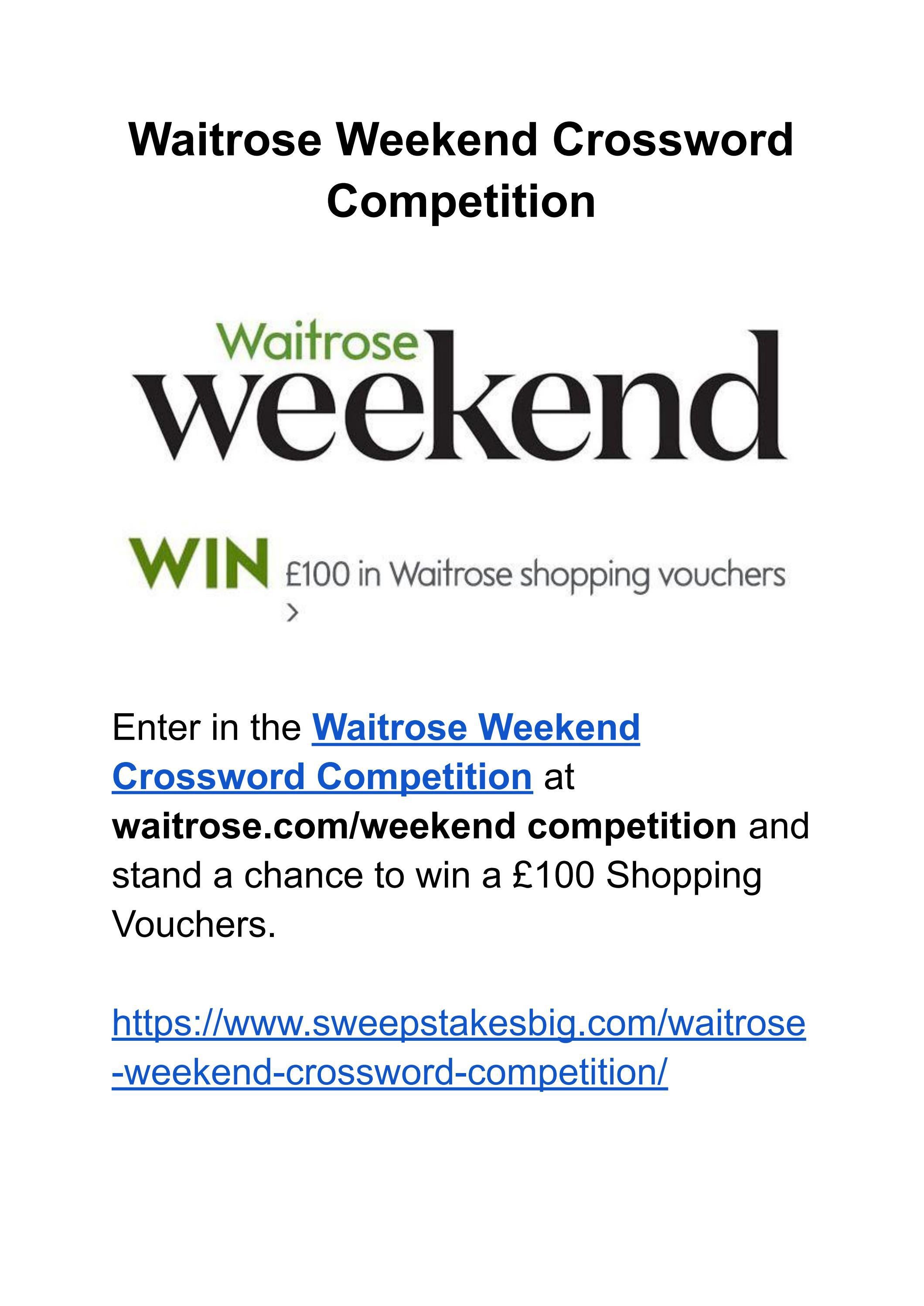 Waitrose Weekend Crossword by lalita lalita - Issuu