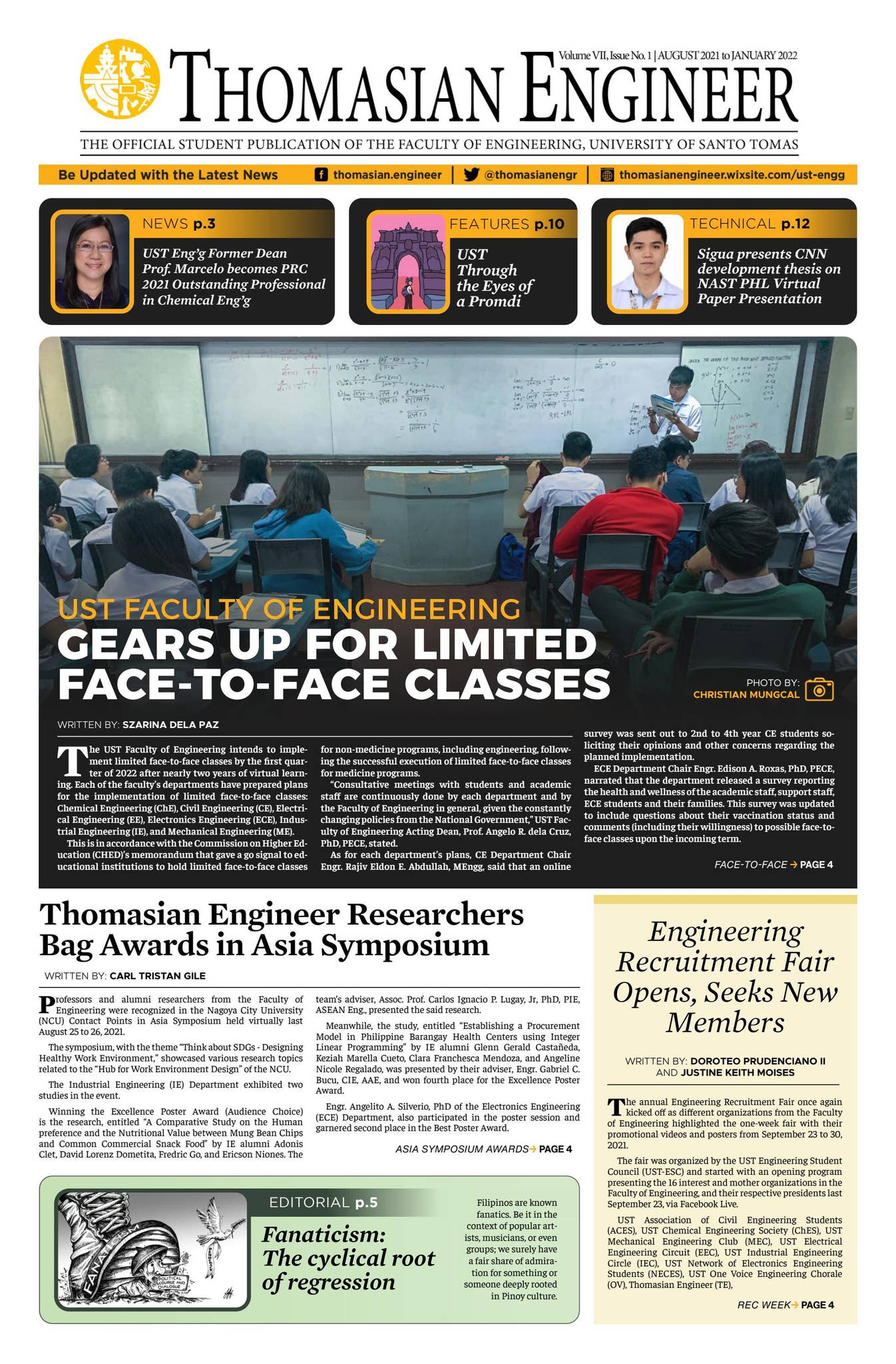 Thomasian Engineer Newsletter Volume 7 Issue No. 1 - A.Y. 2021-2022 by ...