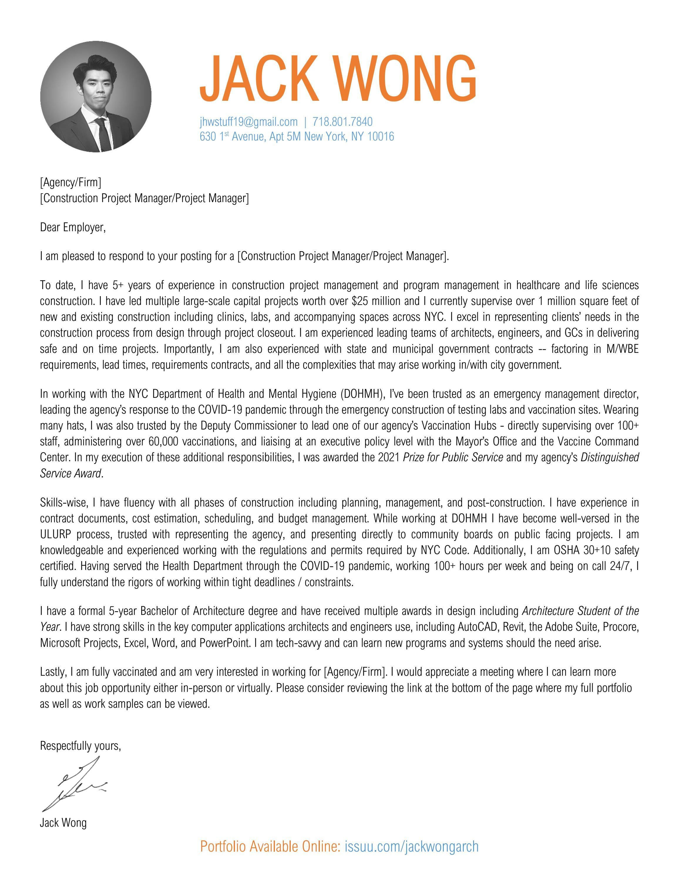 Cover Letter / Q1 2022 / [sample] by Jack Wong - Issuu