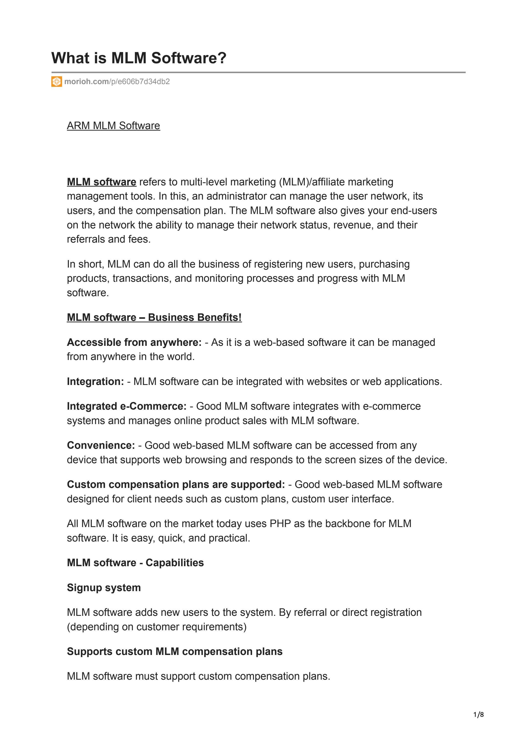 What is MLM Software? by ARM MLM software - Issuu