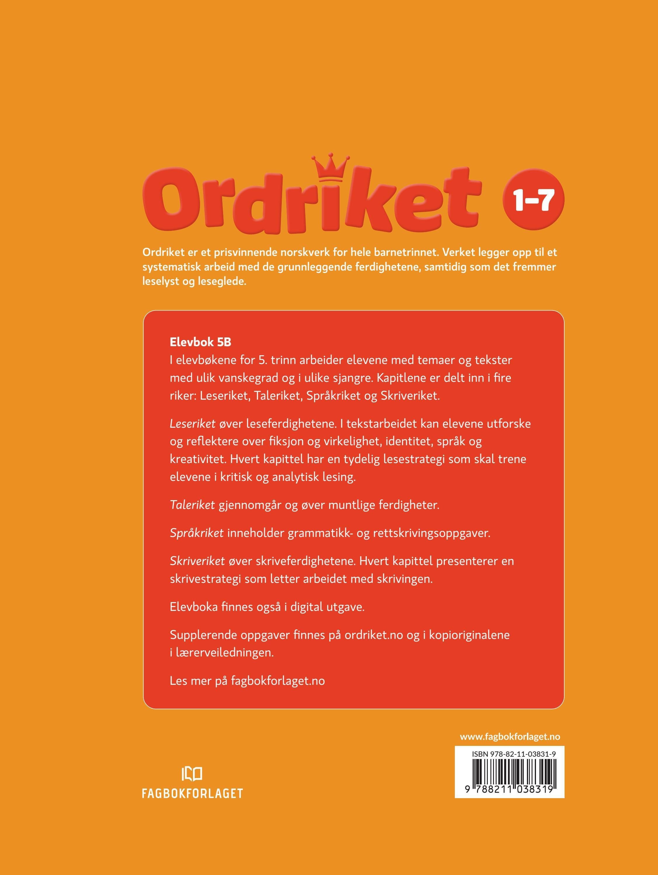 Ordriket 5B Elevbok BM (2. utgave) (9788211038319) by Fagbokforlaget - Issuu