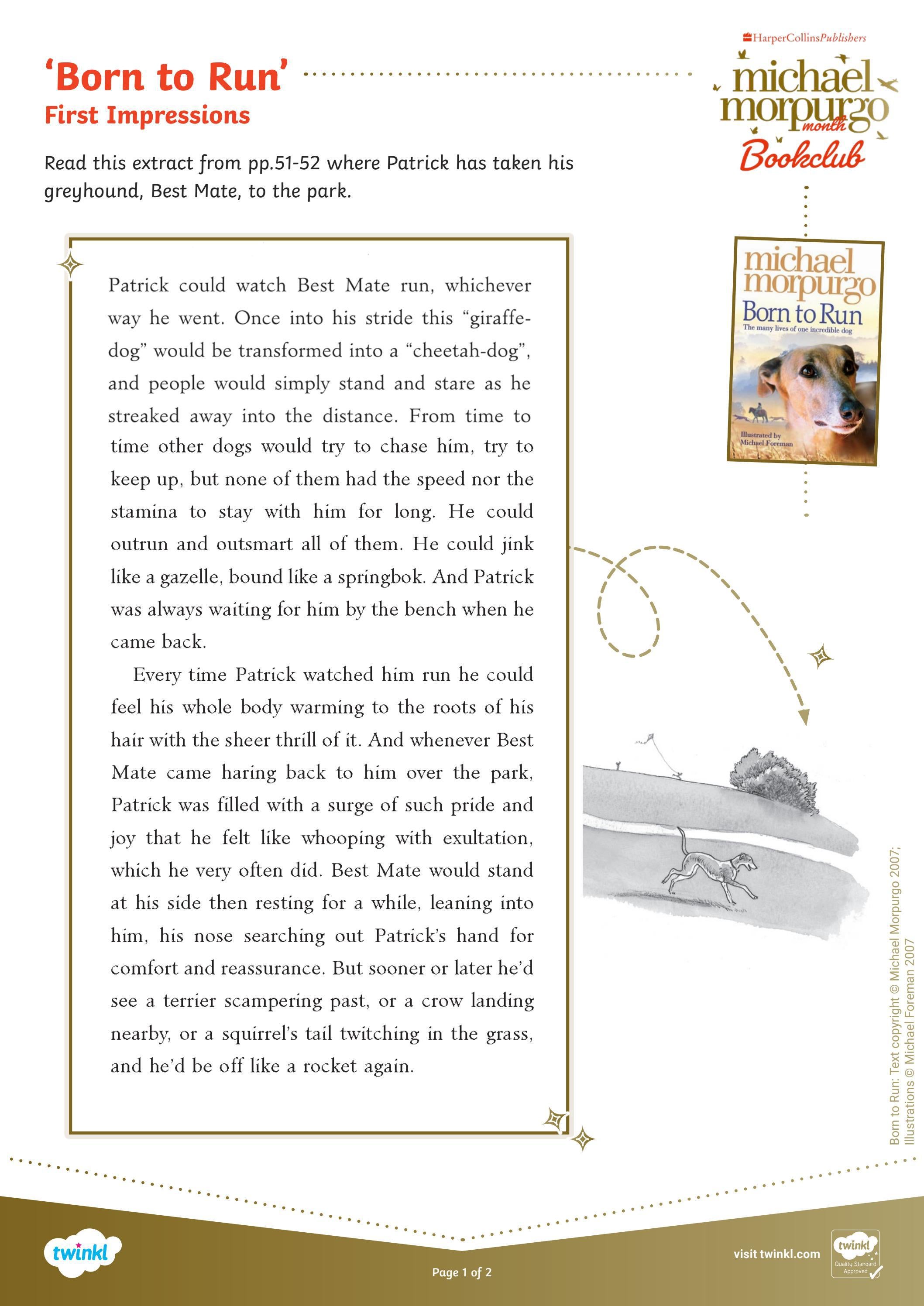 Born to Run by Michael Morpurgo - Activity Pack by Twinkl by ...