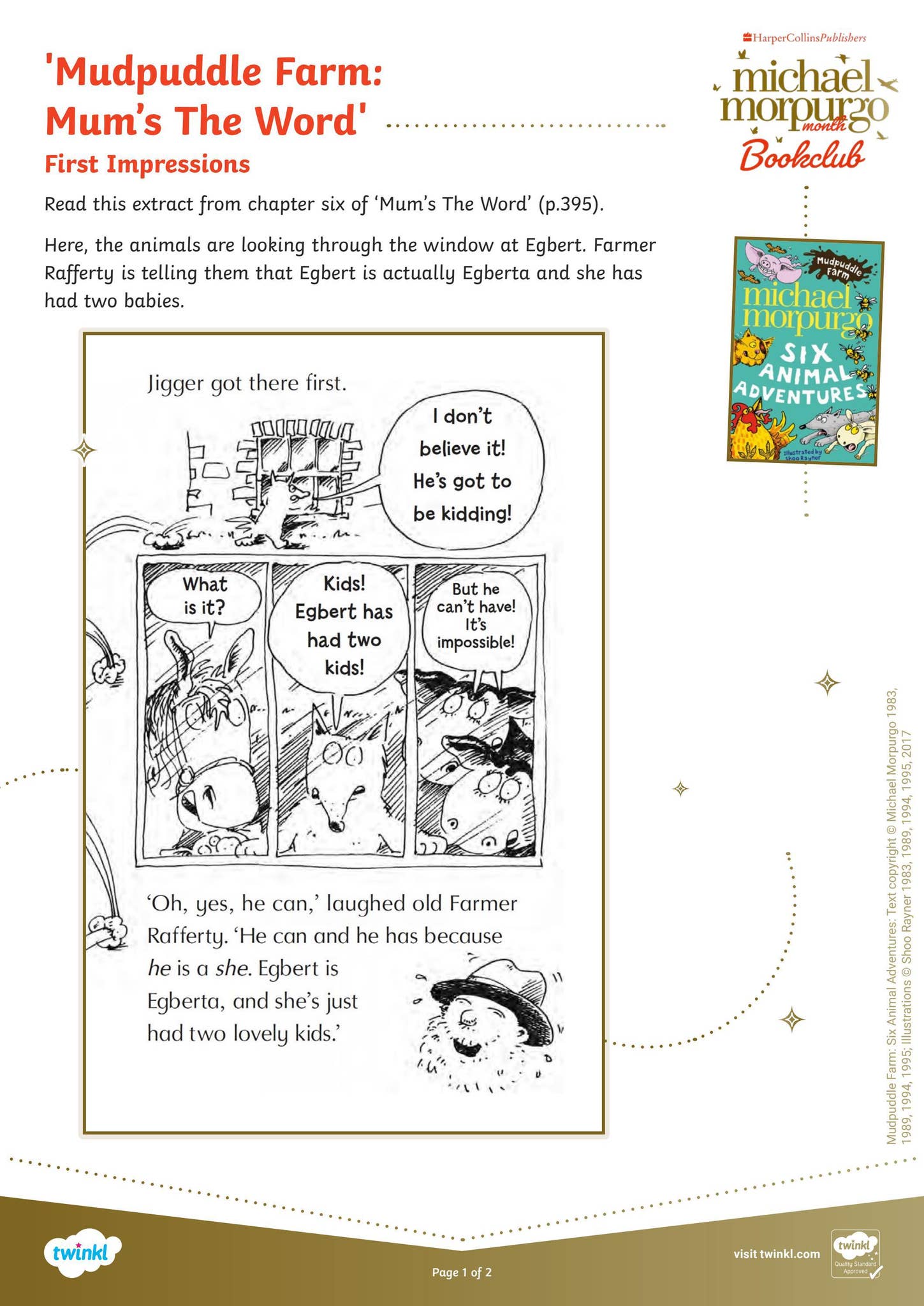 Mudpuddle Farm: Mum's the Word - Activity Pack by ...