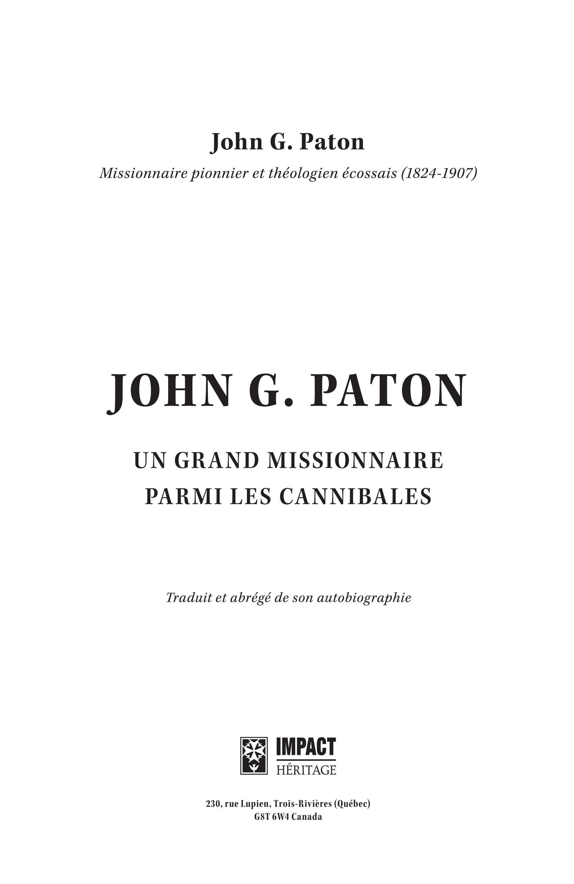 John G. Paton • John Paton by BLF Éditions - Issuu