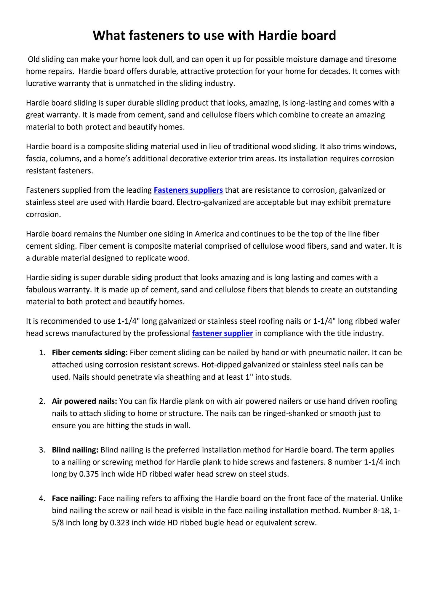 What fasteners to use with Hardie board by RPPLIndustries - Issuu